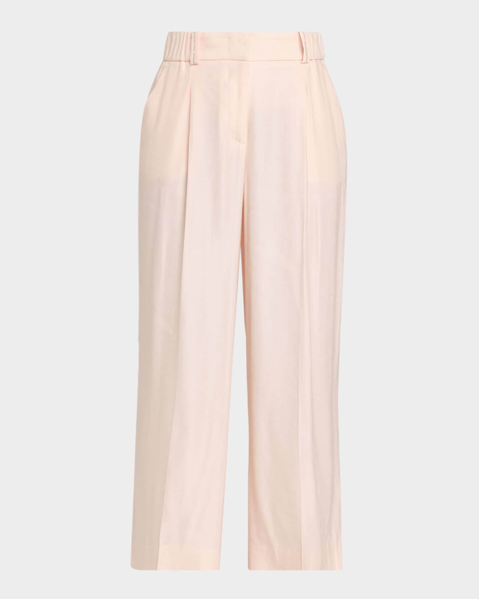 Peserico Pleated-Front Cotton Pants | Neiman Marcus
