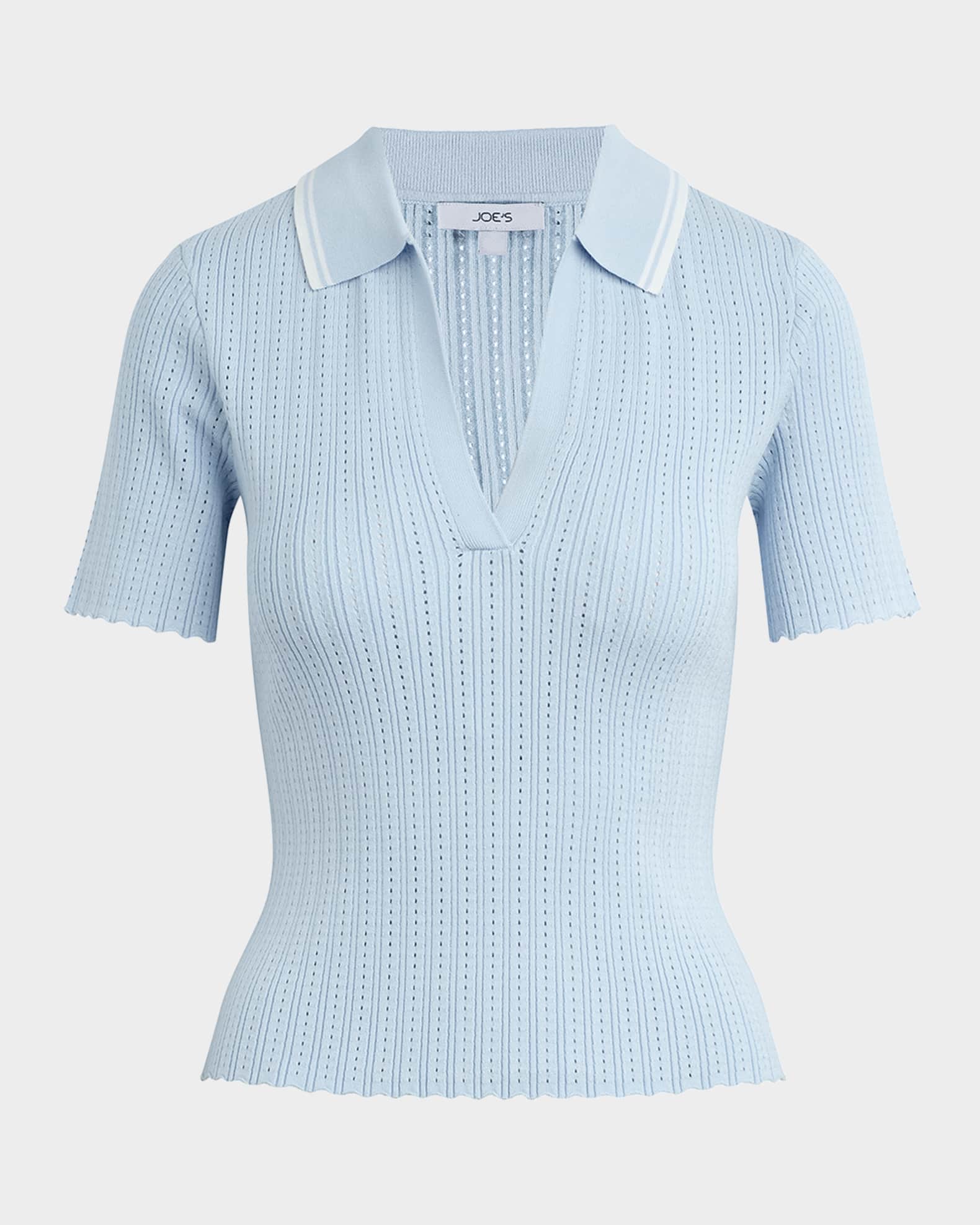 Joe's Jeans Jess Short-Sleeve Pointelle Polo | Neiman Marcus