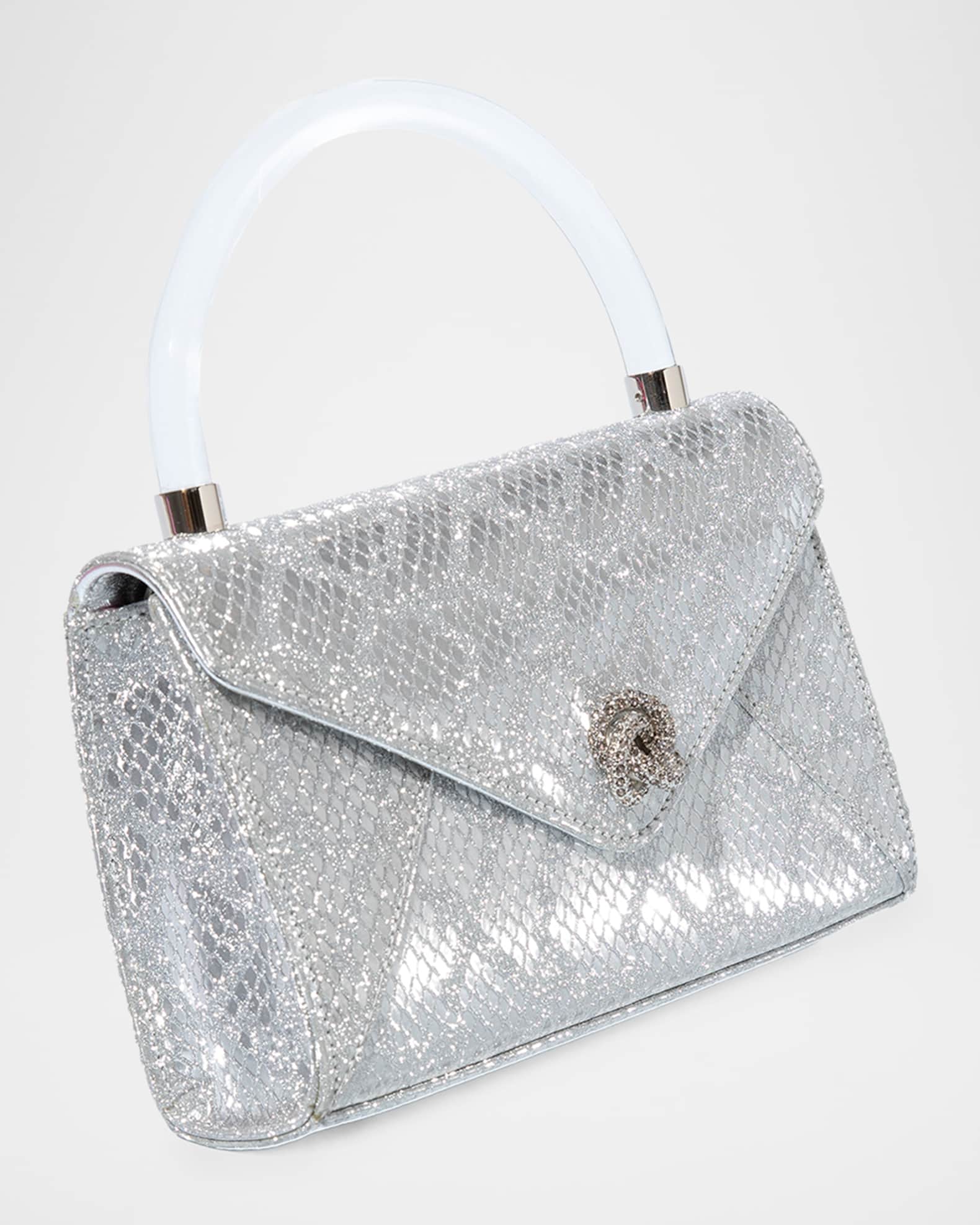 MICHELLE WILHITE Mini Frieda Snake-Print Clutch Bag | Neiman Marcus