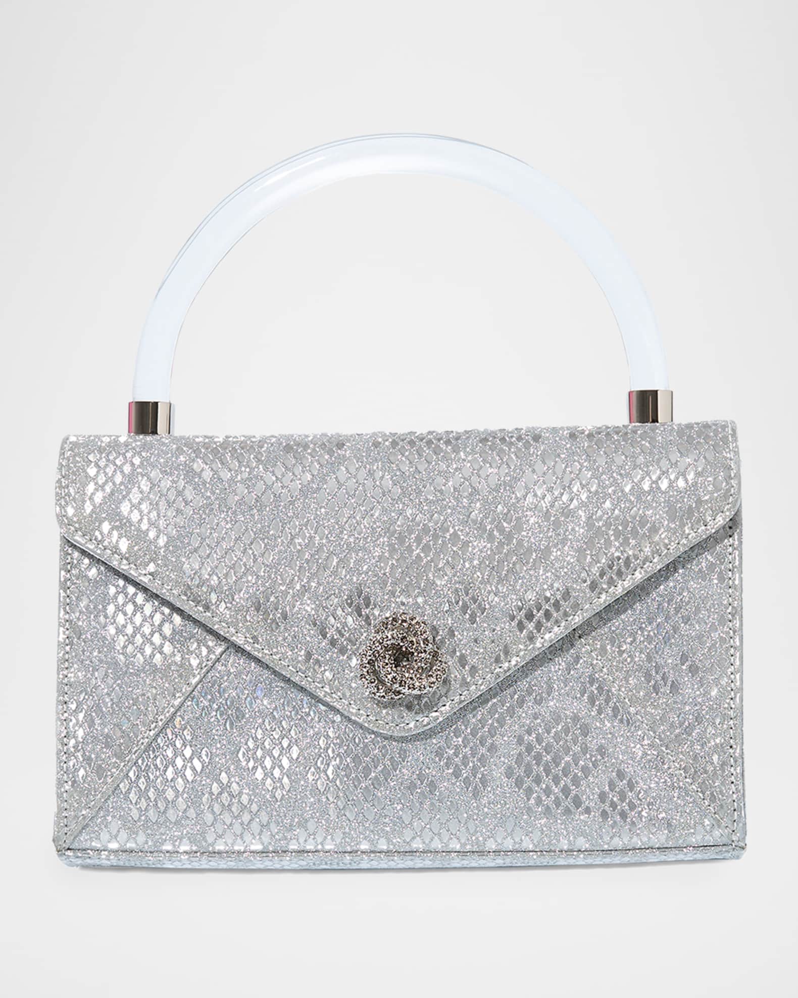 MICHELLE WILHITE Mini Frieda Snake-Print Clutch Bag | Neiman Marcus