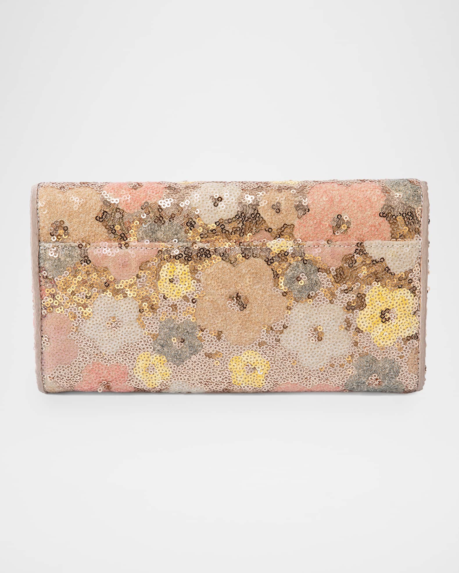 MICHELLE WILHITE Olivia Sequined Floral Clutch Bag | Neiman Marcus
