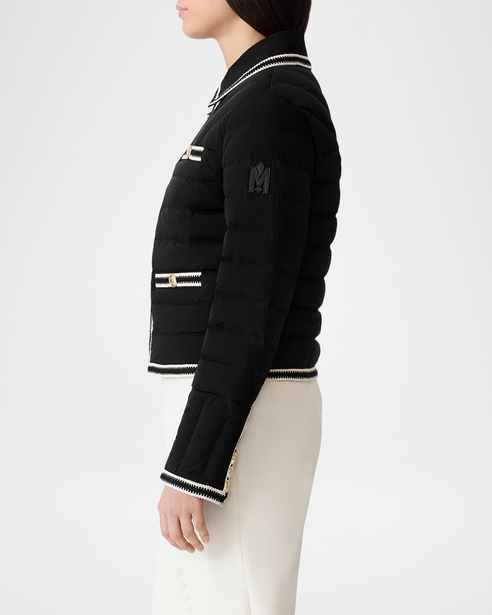 Mackage Petunia Crochet-Trim Down Jacket | Neiman Marcus