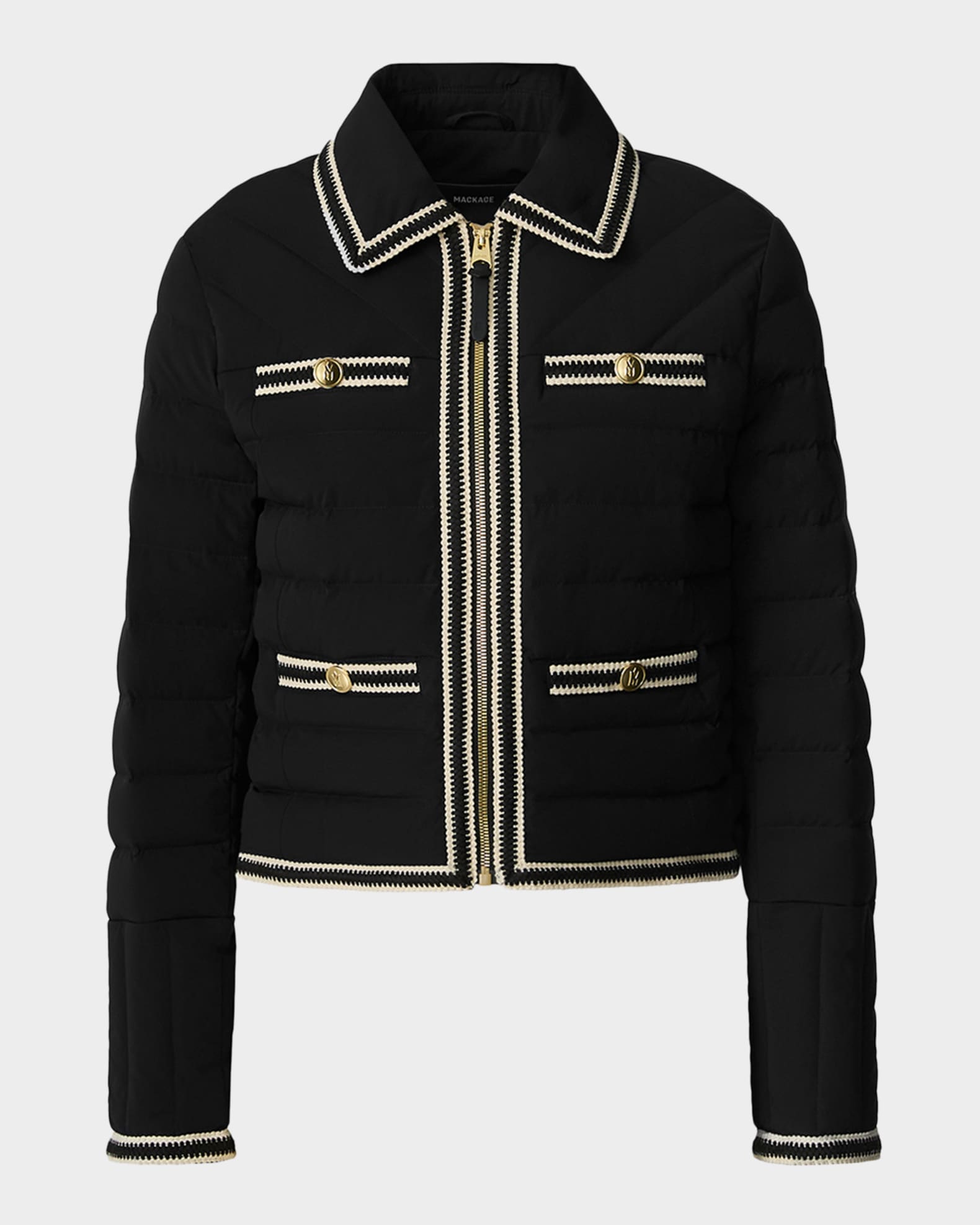 Mackage Petunia Crochet-Trim Down Jacket | Neiman Marcus