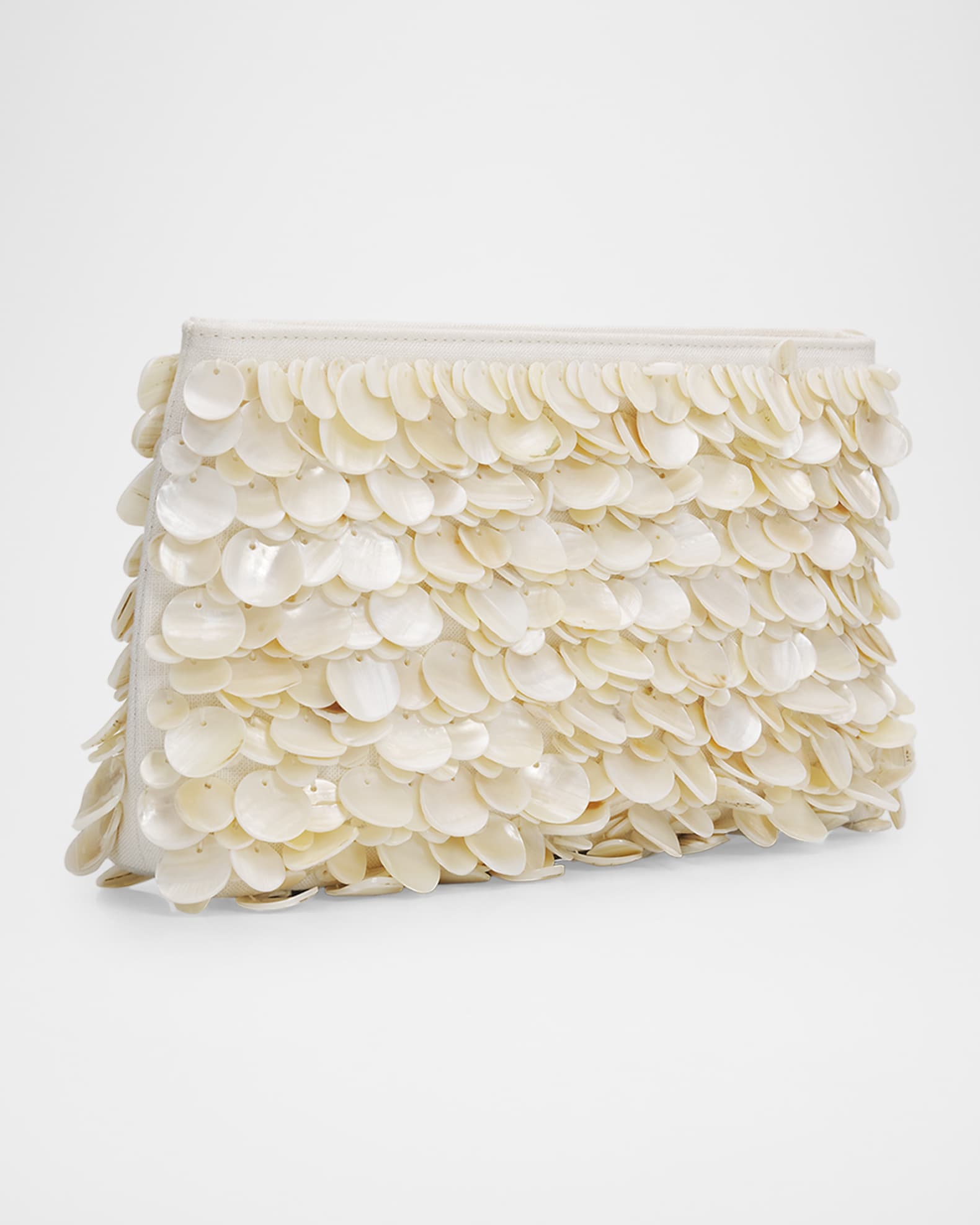 SIMKHAI Reese Seashell Leather Clutch Bag | Neiman Marcus