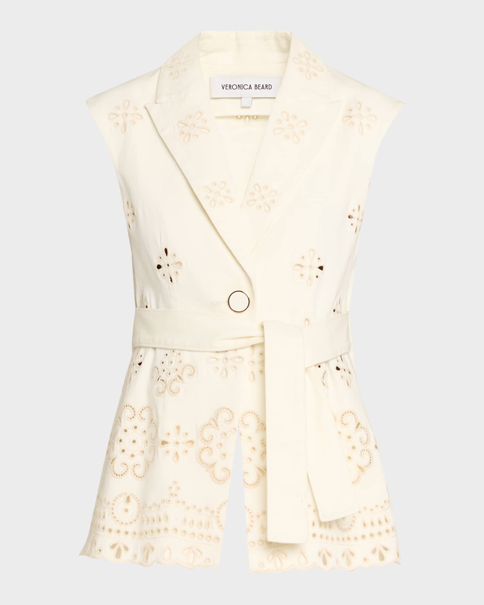 Veronica Beard Townes Eyelet Twill Vest | Neiman Marcus