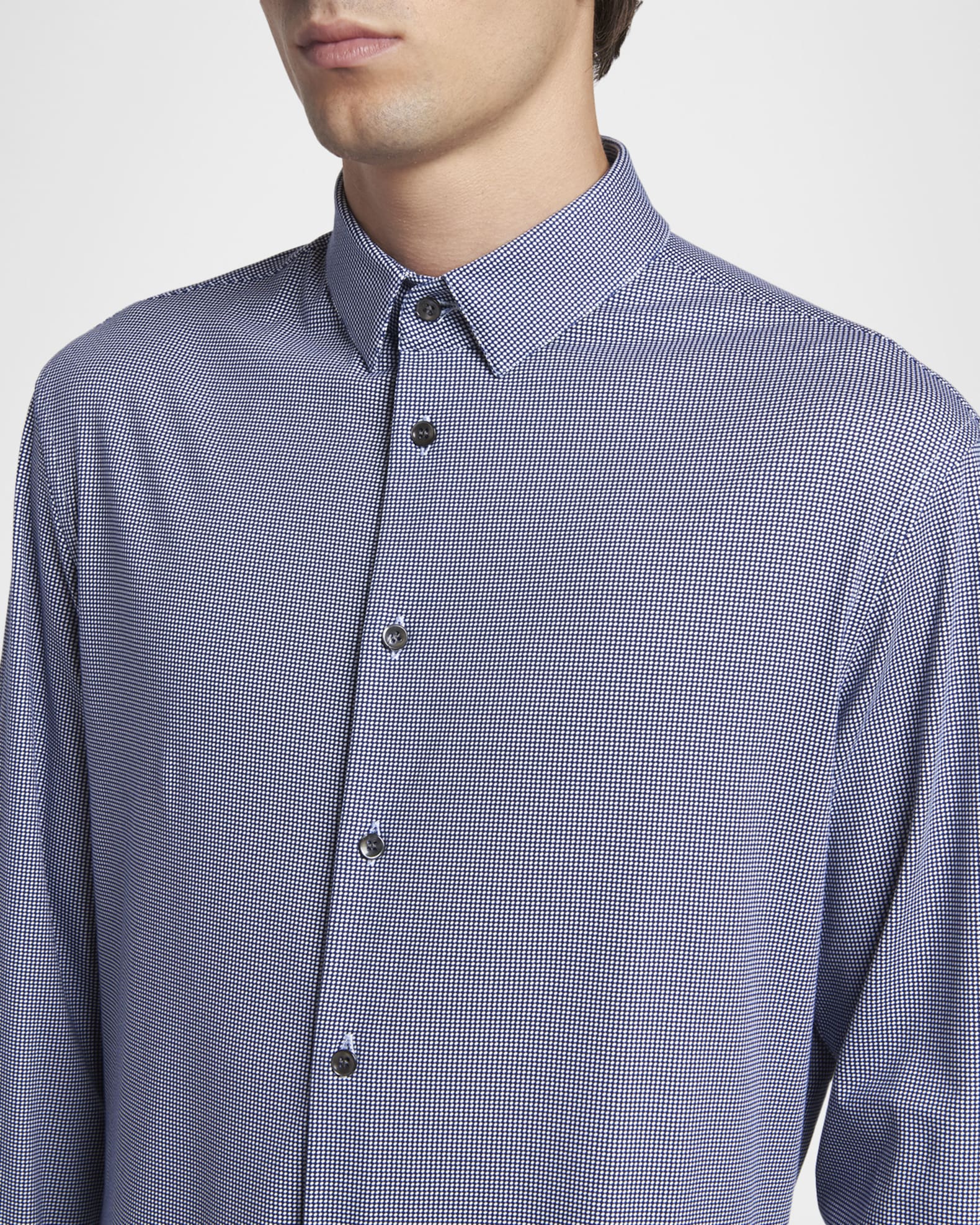 Giorgio Armani Men's Micro-Printed Stretch Button-Down Shirt | Neiman ...