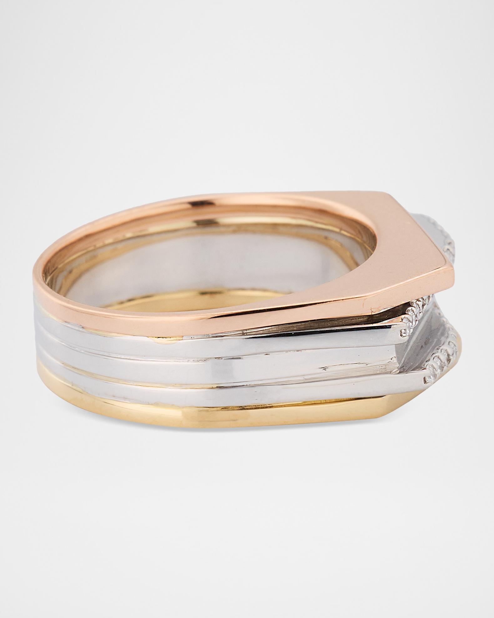 Tri Gold Geometric Diamond Ring | Neiman Marcus
