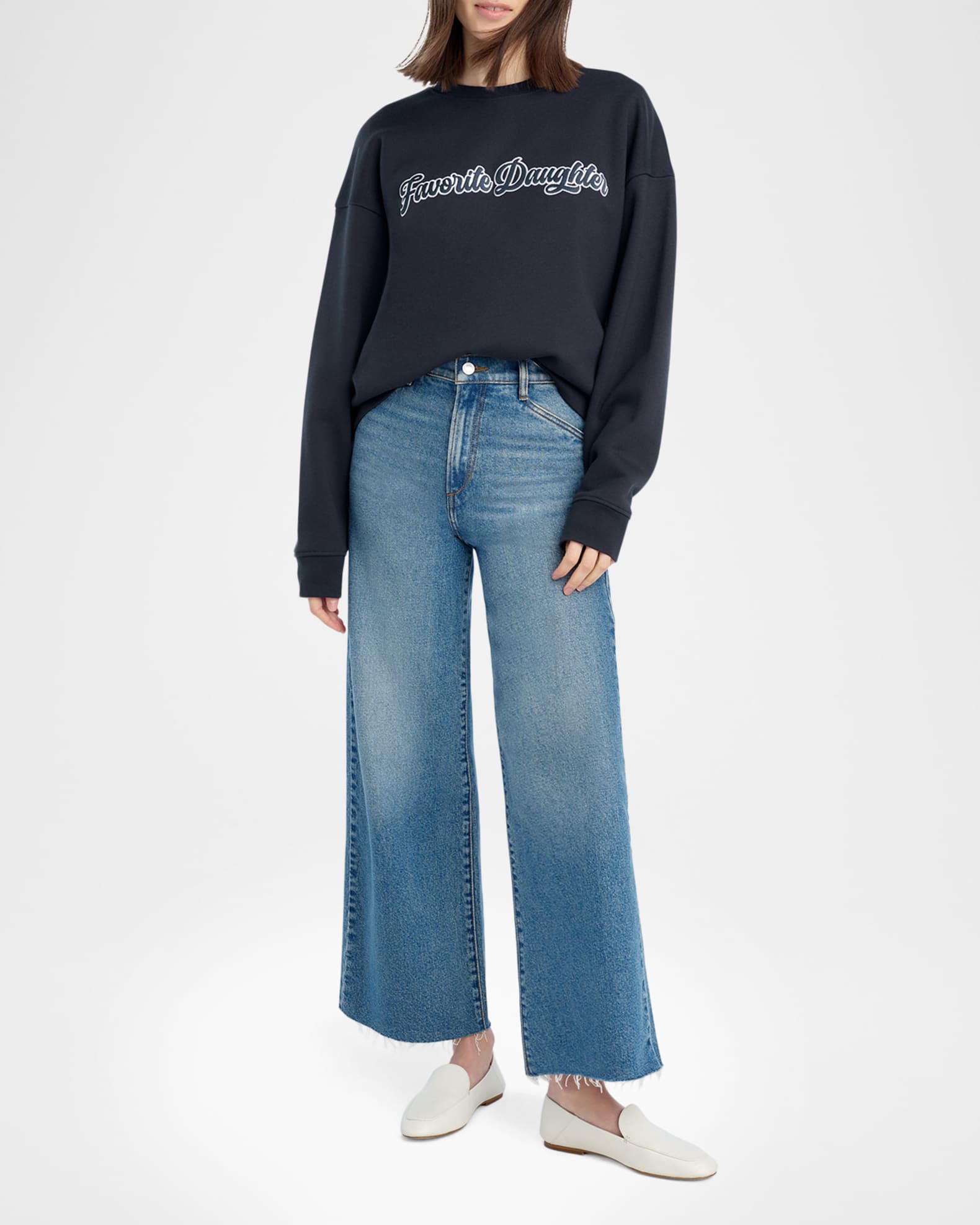 Favorite Daughter The Varsity Embroidered Sweatshirt | Neiman Marcus