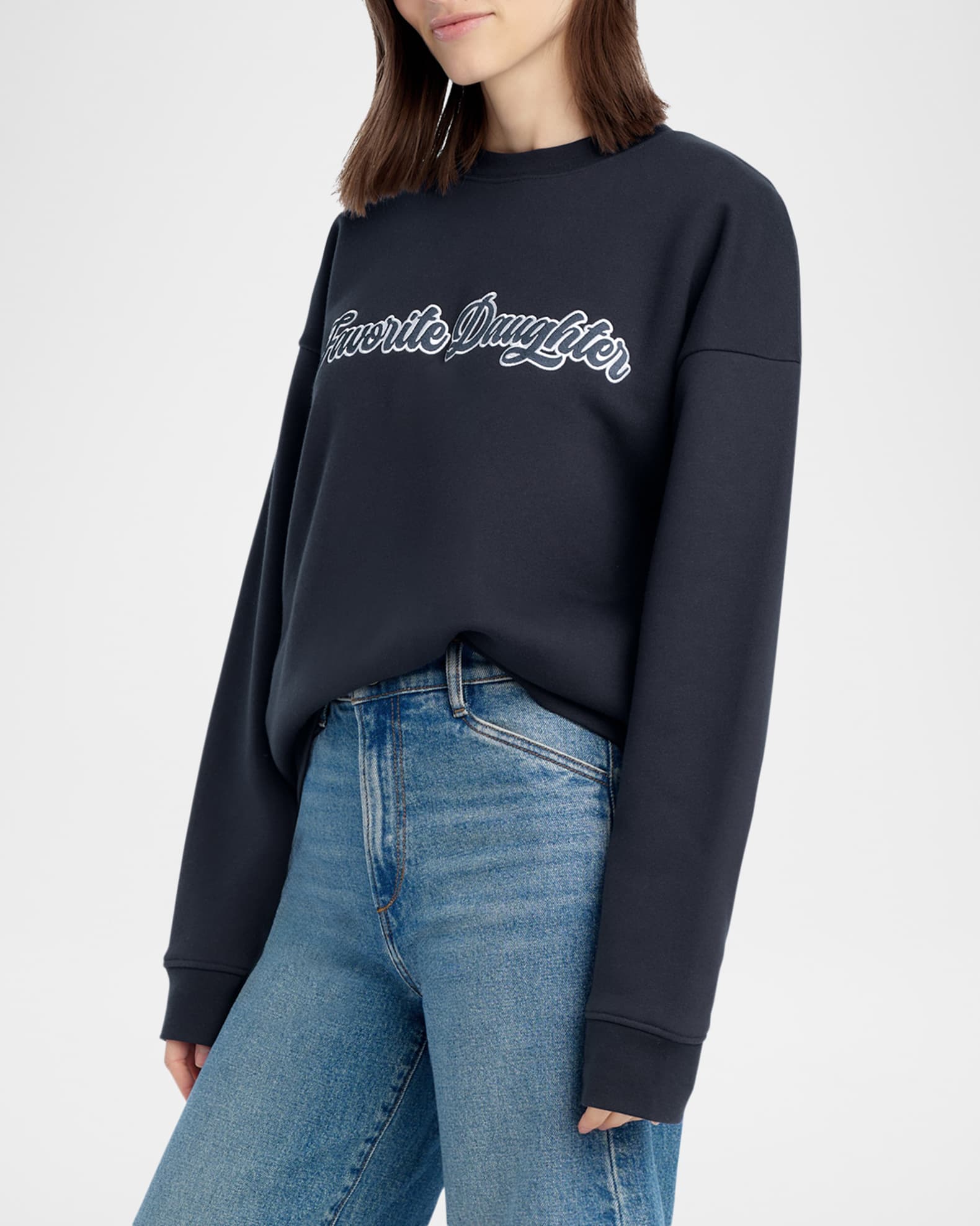Favorite Daughter The Varsity Embroidered Sweatshirt | Neiman Marcus