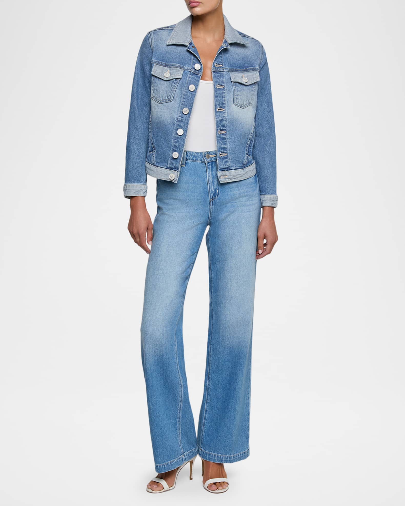 L'Agence Maven Slim Denim Jacket | Neiman Marcus
