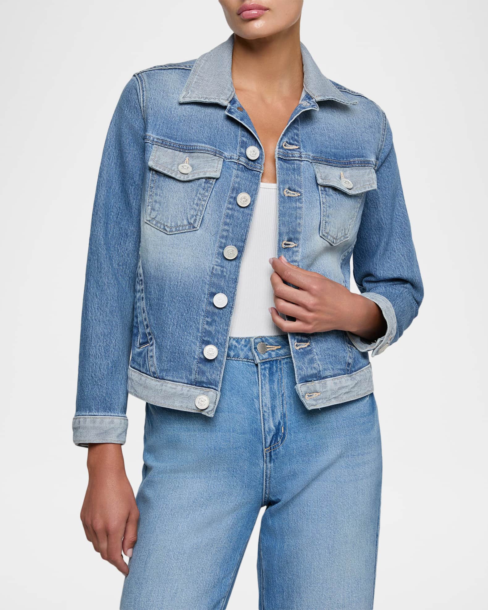 L'Agence Maven Slim Denim Jacket | Neiman Marcus