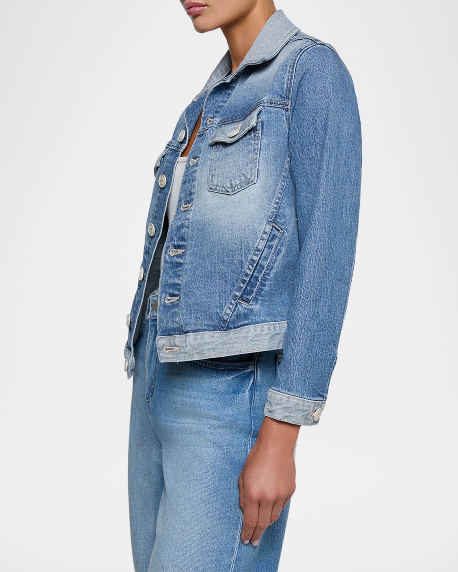 L'Agence Maven Slim Denim Jacket | Neiman Marcus