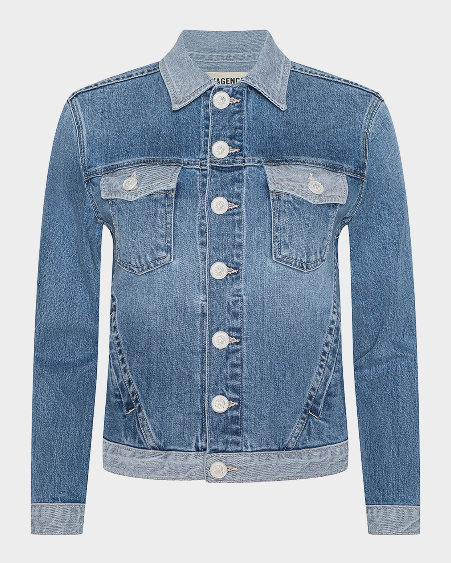 L'Agence Maven Slim Denim Jacket | Neiman Marcus