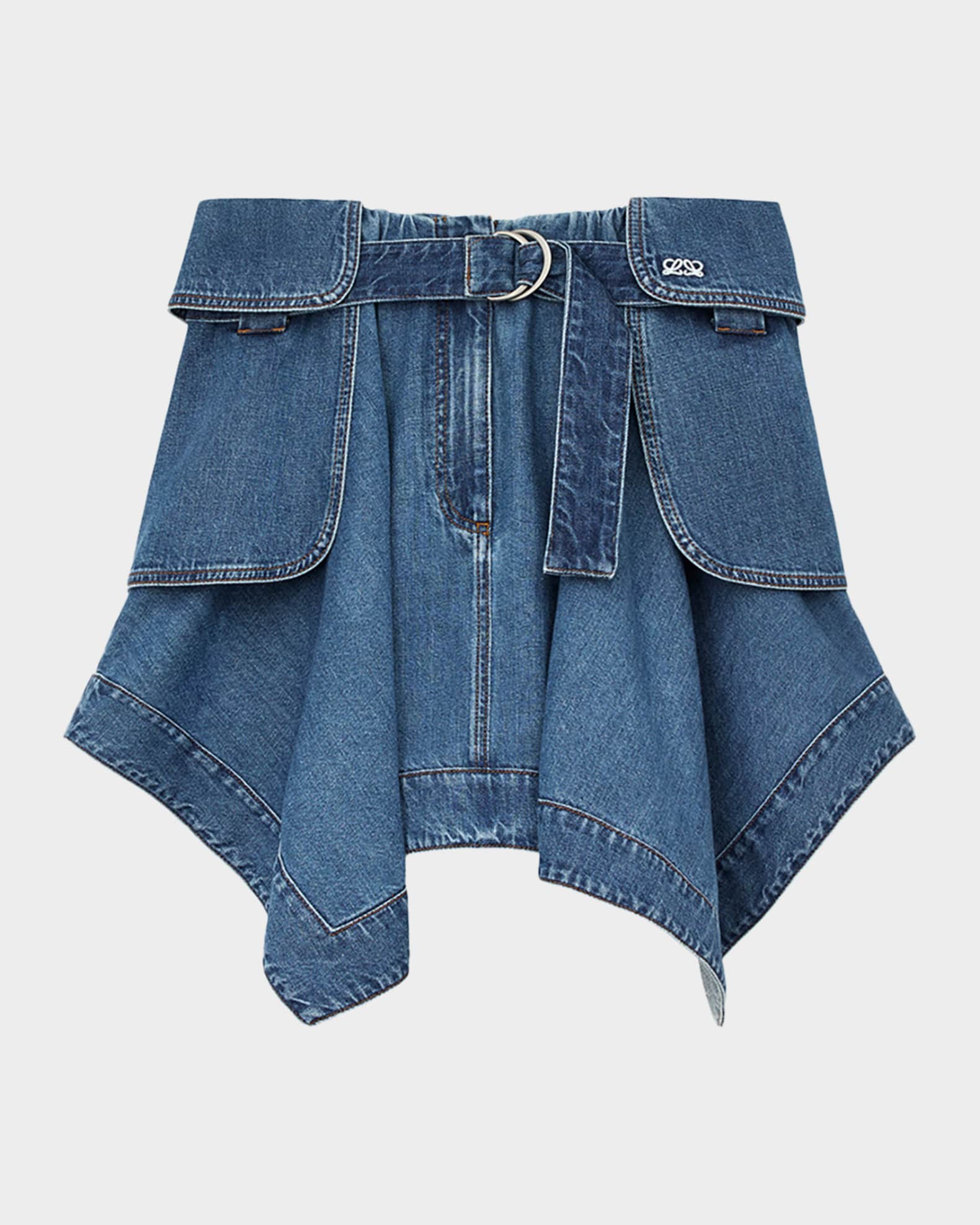 Loewe Denim Handkerchief Mini Cargo Skirt | Neiman Marcus