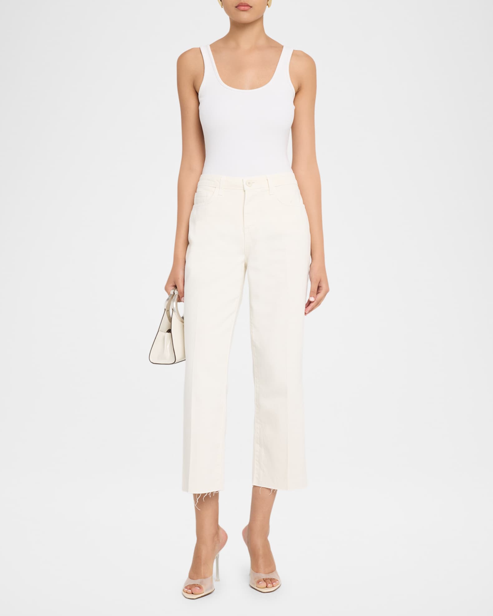 L'Agence Wanda High-Rise Cropped Wide Jeans | Neiman Marcus