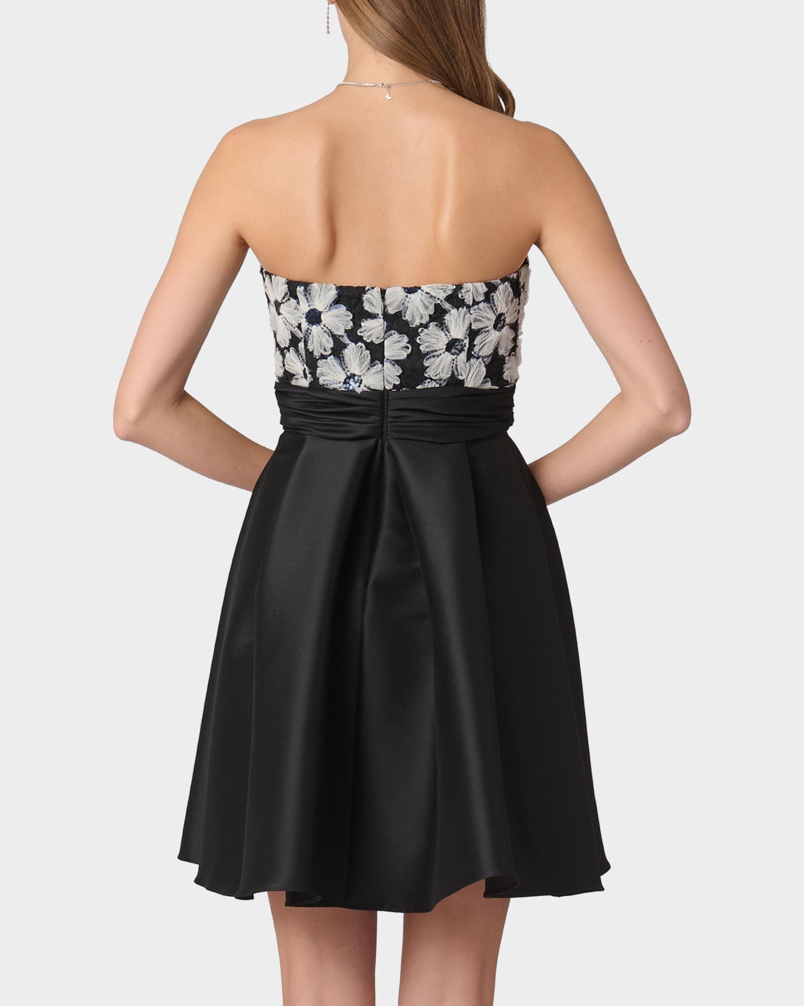 Shoshanna Mandy Strapless High-Low Taffeta Mini Dress | Neiman Marcus
