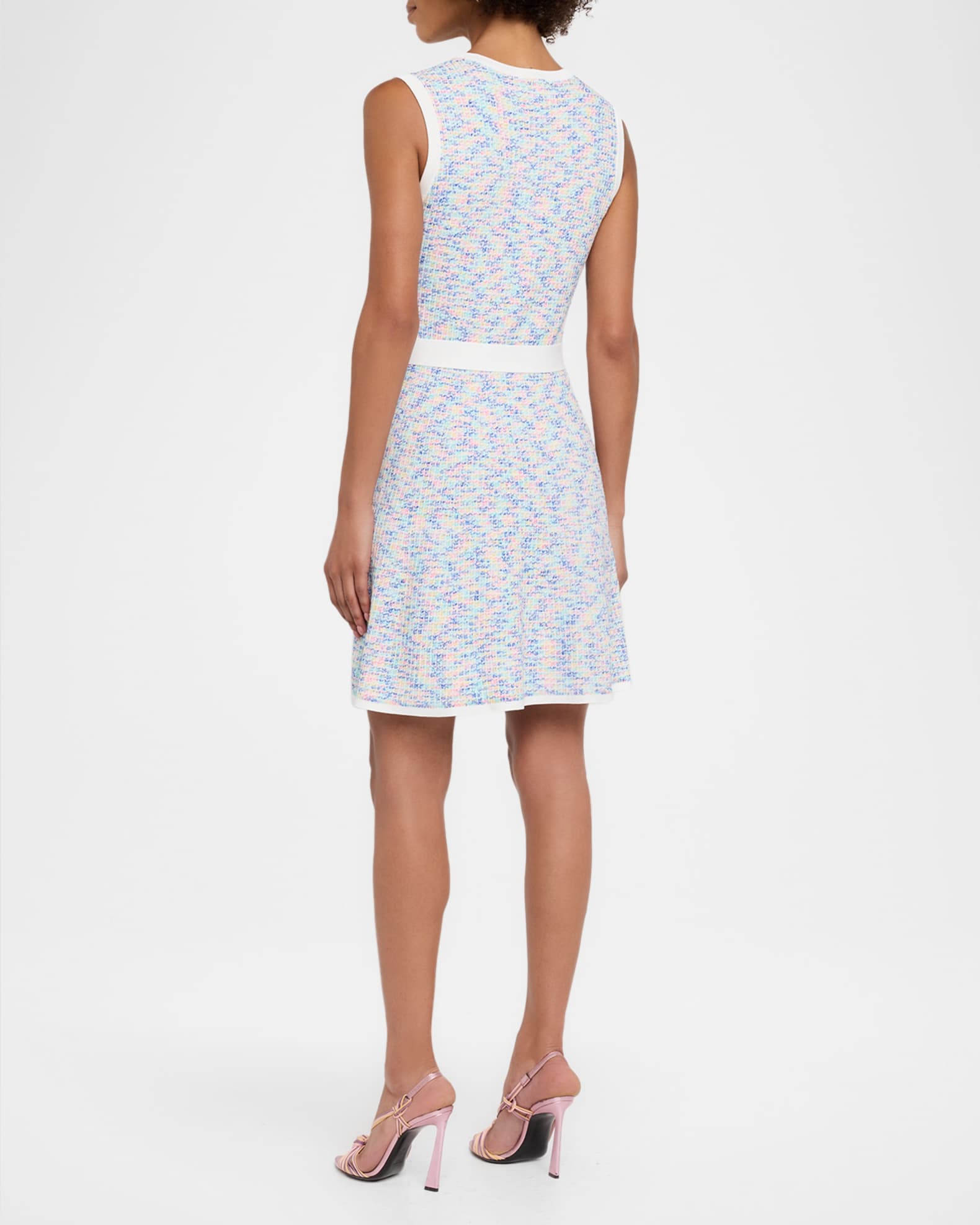 Shoshanna Coco Sleeveless Tweed Knit Mini Dress | Neiman Marcus