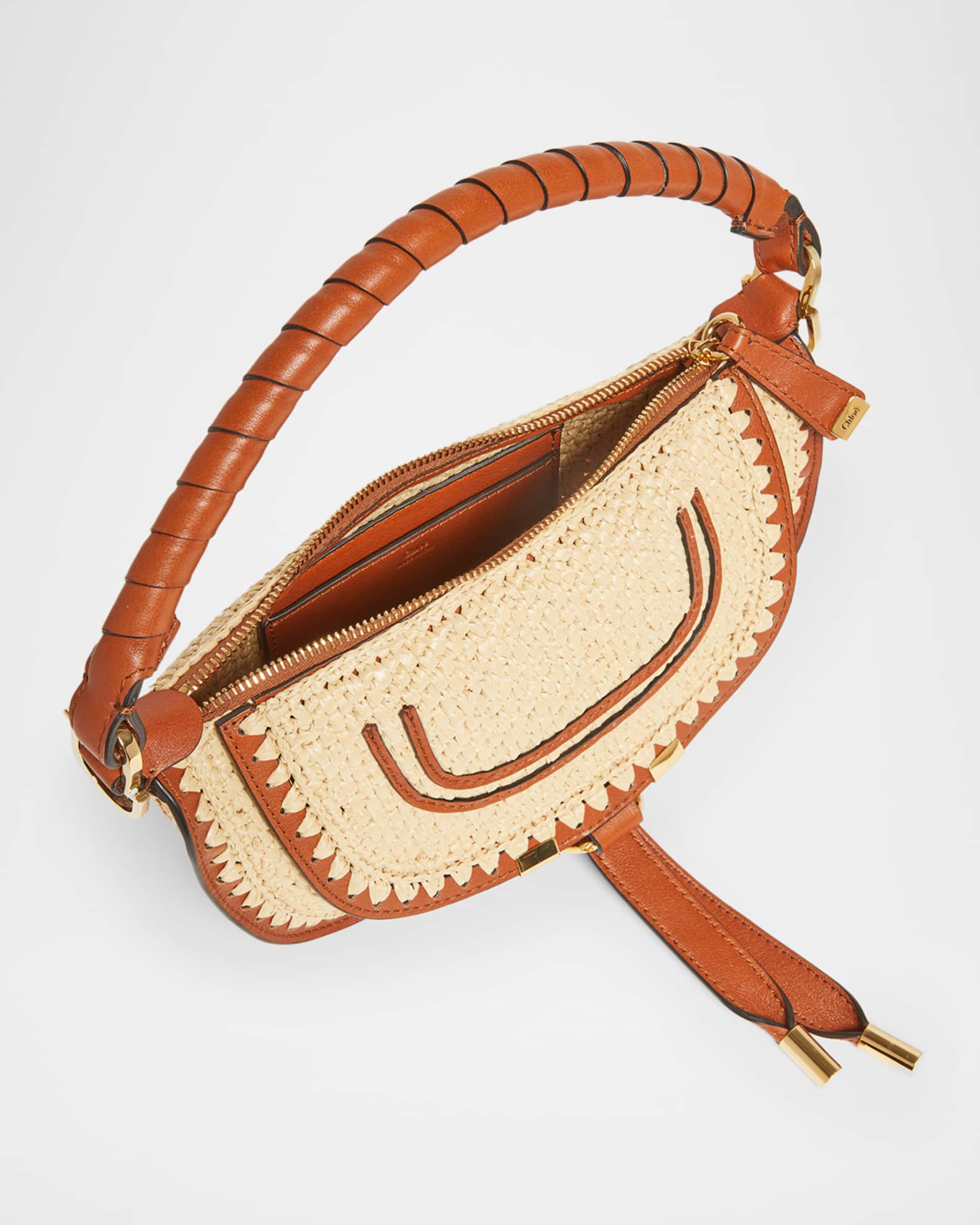 Chloe Marcie Top-Handle Bag in Viscose Raffia | Neiman Marcus