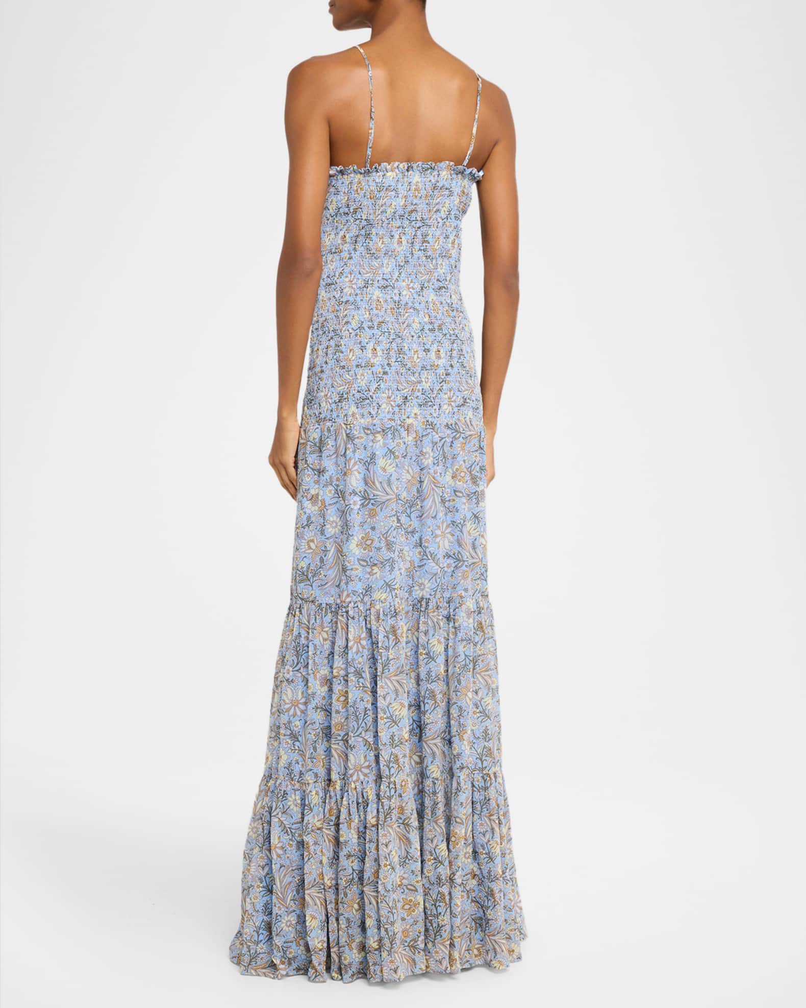 Veronica Beard Clem Floral Cotton-Silk Chiffon Maxi Dress | Neiman Marcus