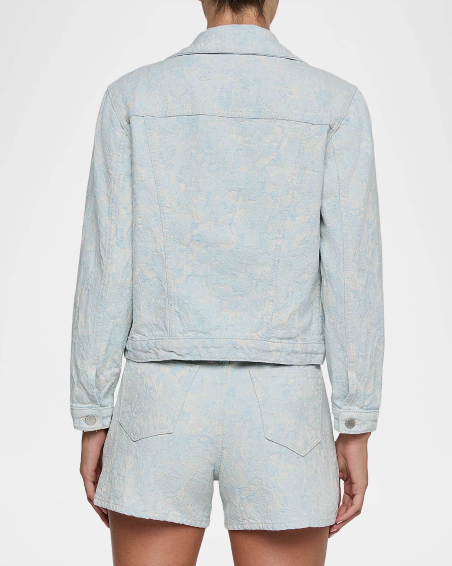 L'Agence Maven Slim Floral Denim Jacket | Neiman Marcus