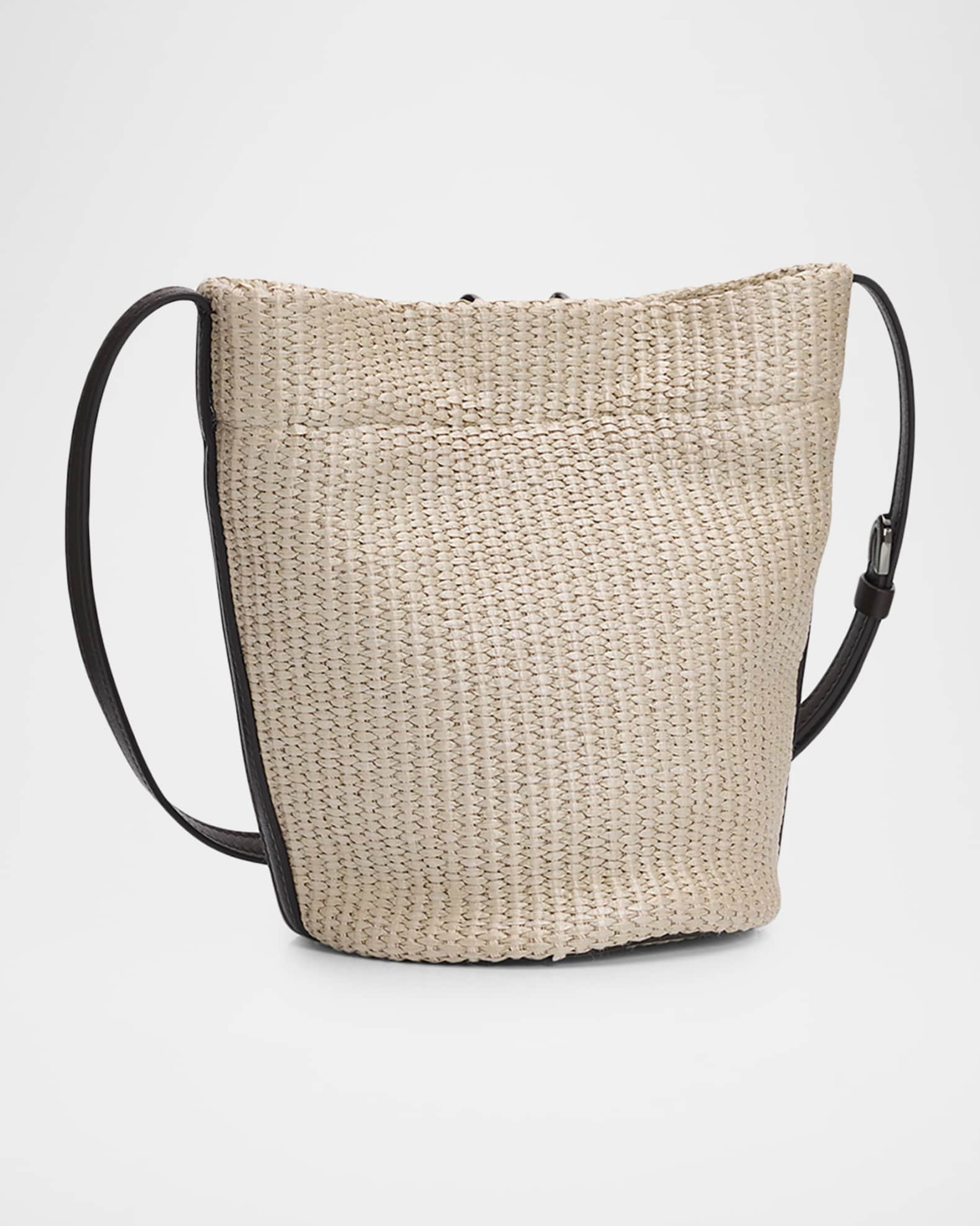 Brunello Cucinelli Raffia Small Bucket Bag | Neiman Marcus