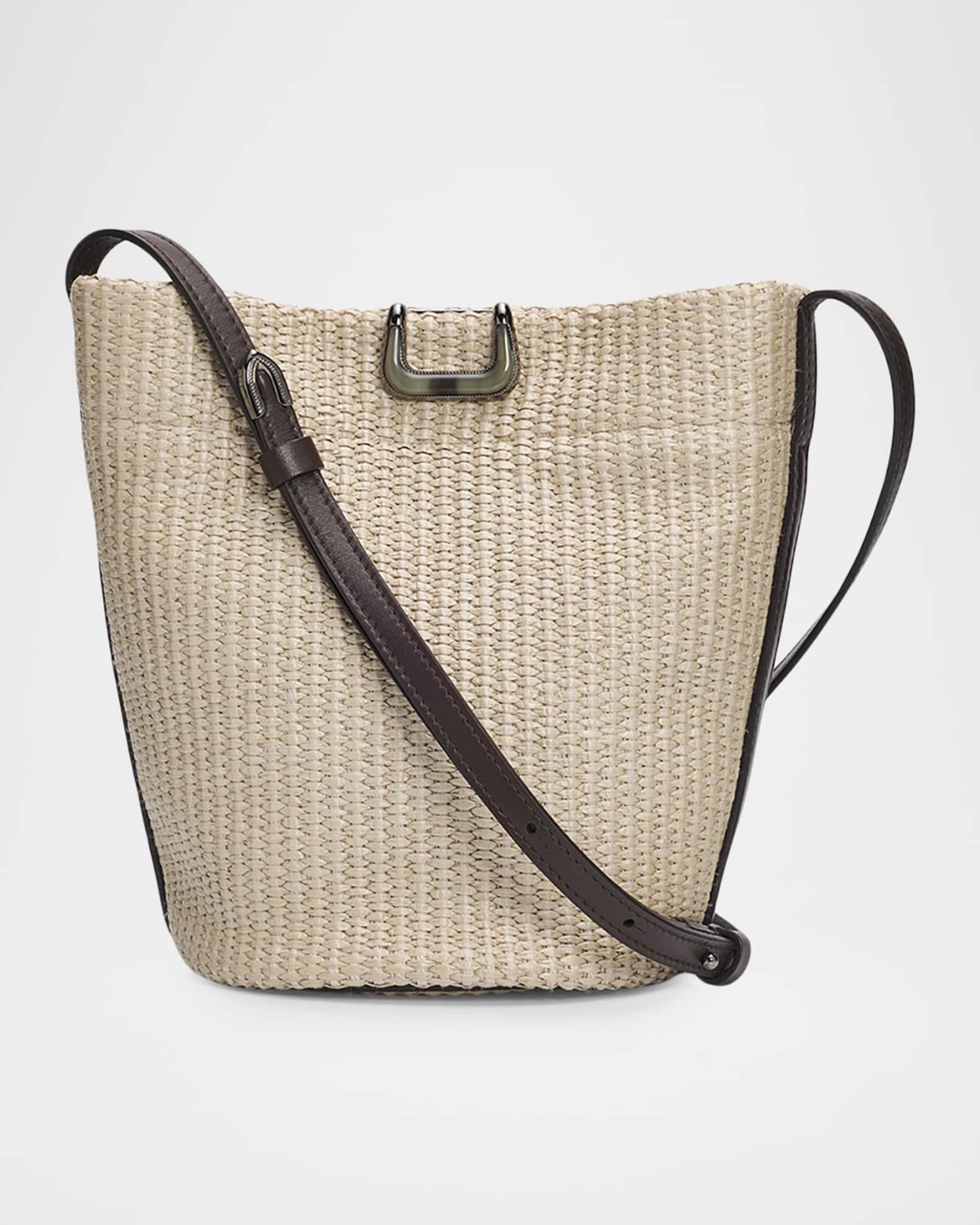 Brunello Cucinelli Raffia Small Bucket Bag | Neiman Marcus
