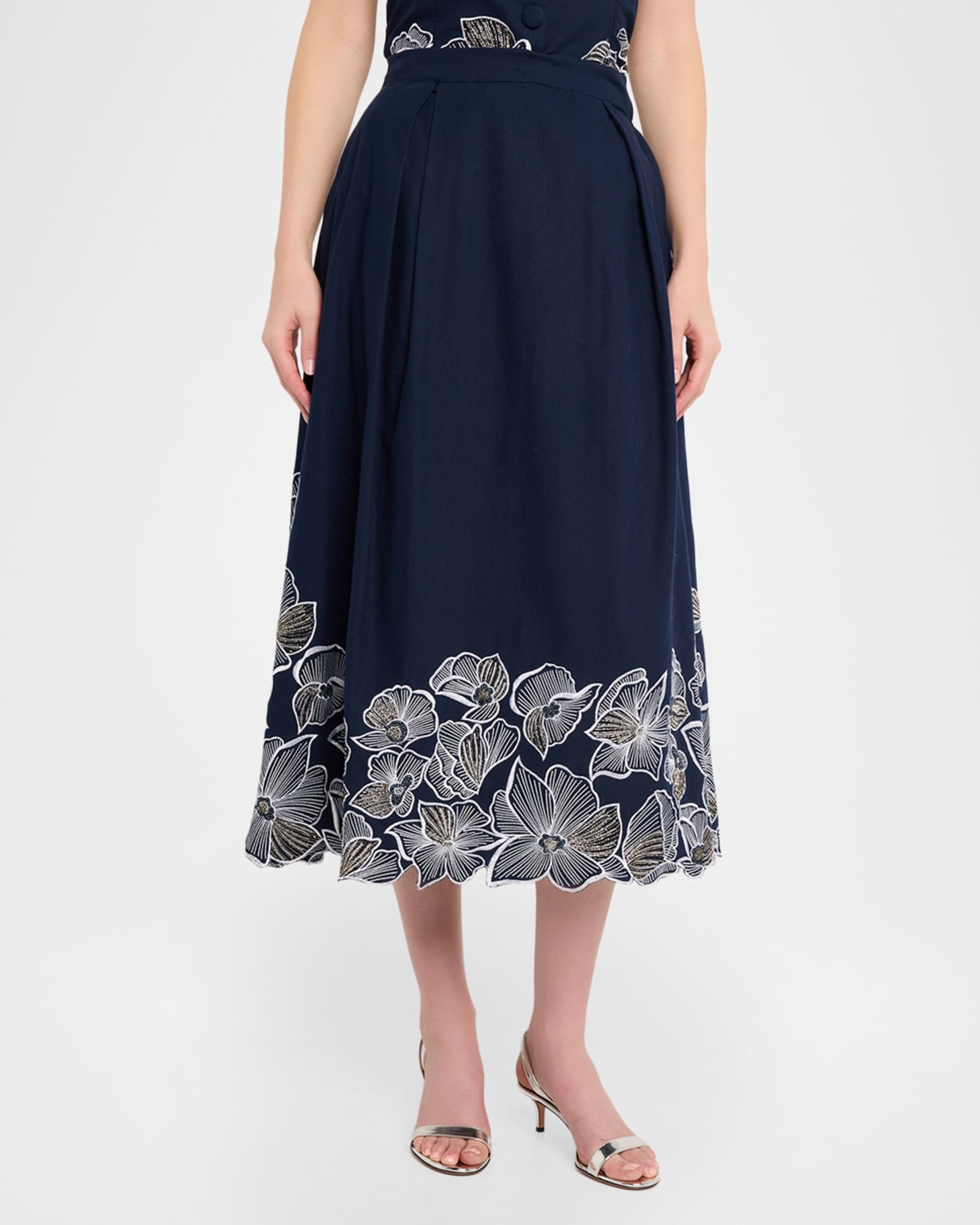 Toccin Stacy Embellished Midi Skirt | Neiman Marcus
