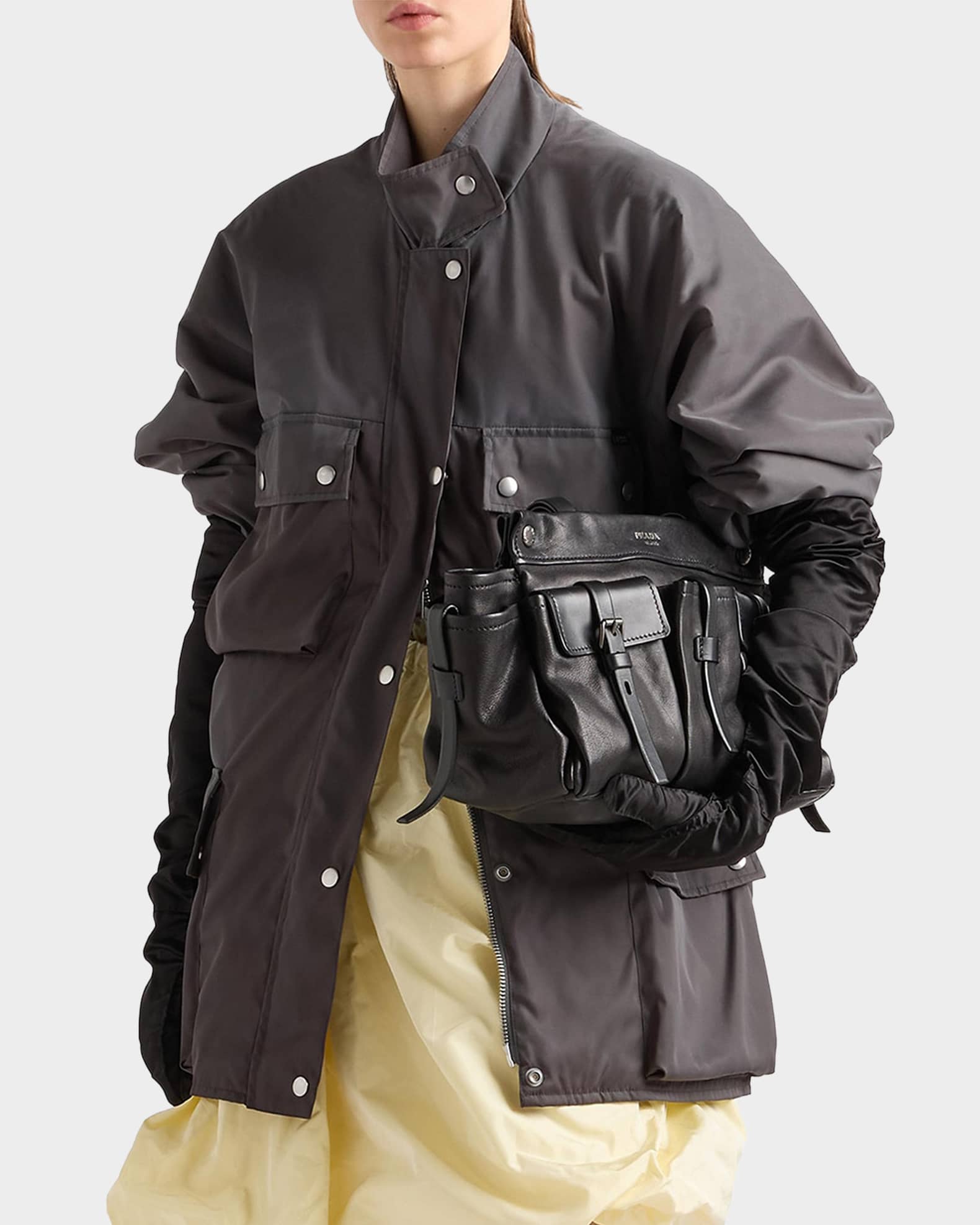 Prada Washed Re-Nylon Rain Jacket | Neiman Marcus
