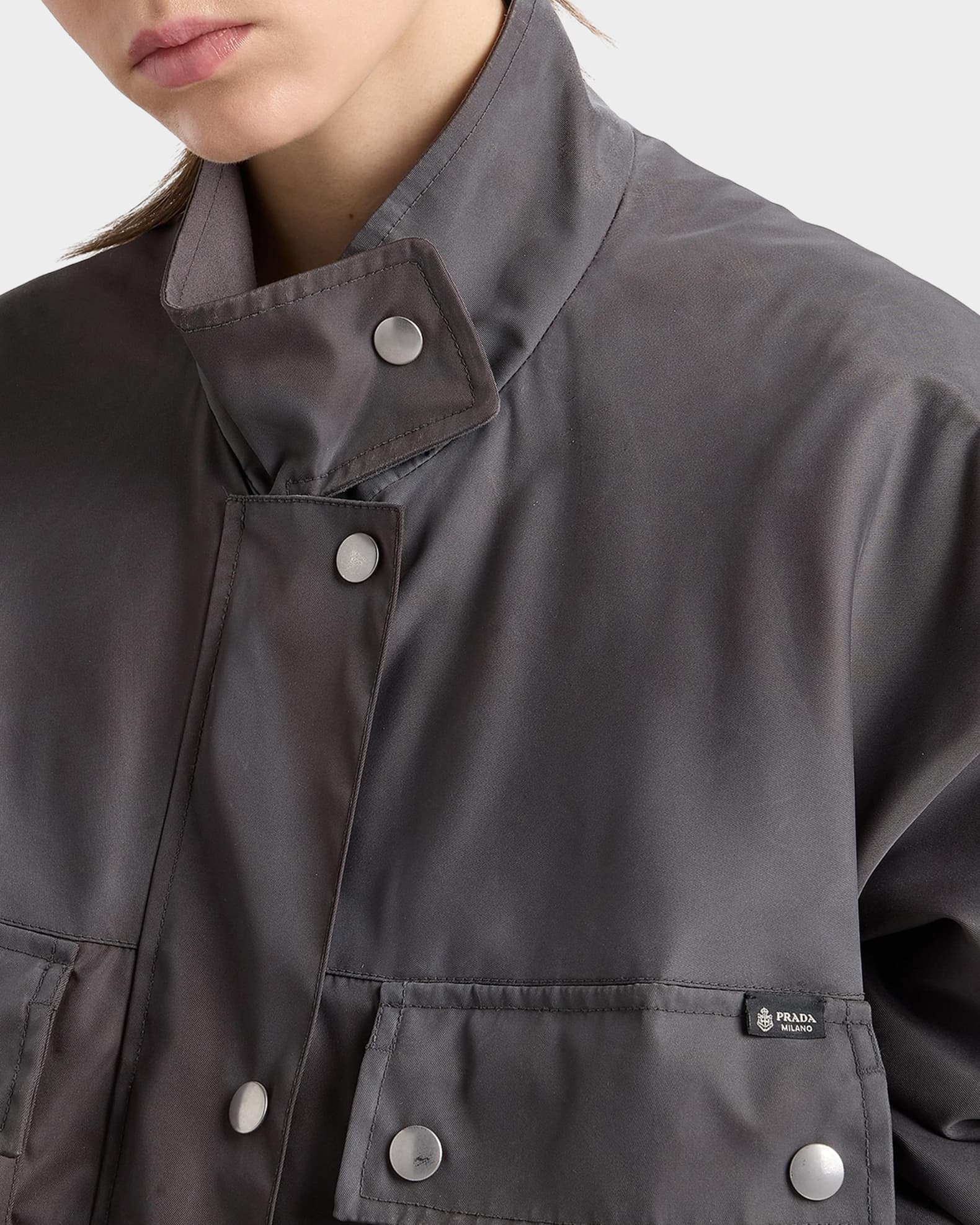 Prada Washed Re-Nylon Rain Jacket | Neiman Marcus
