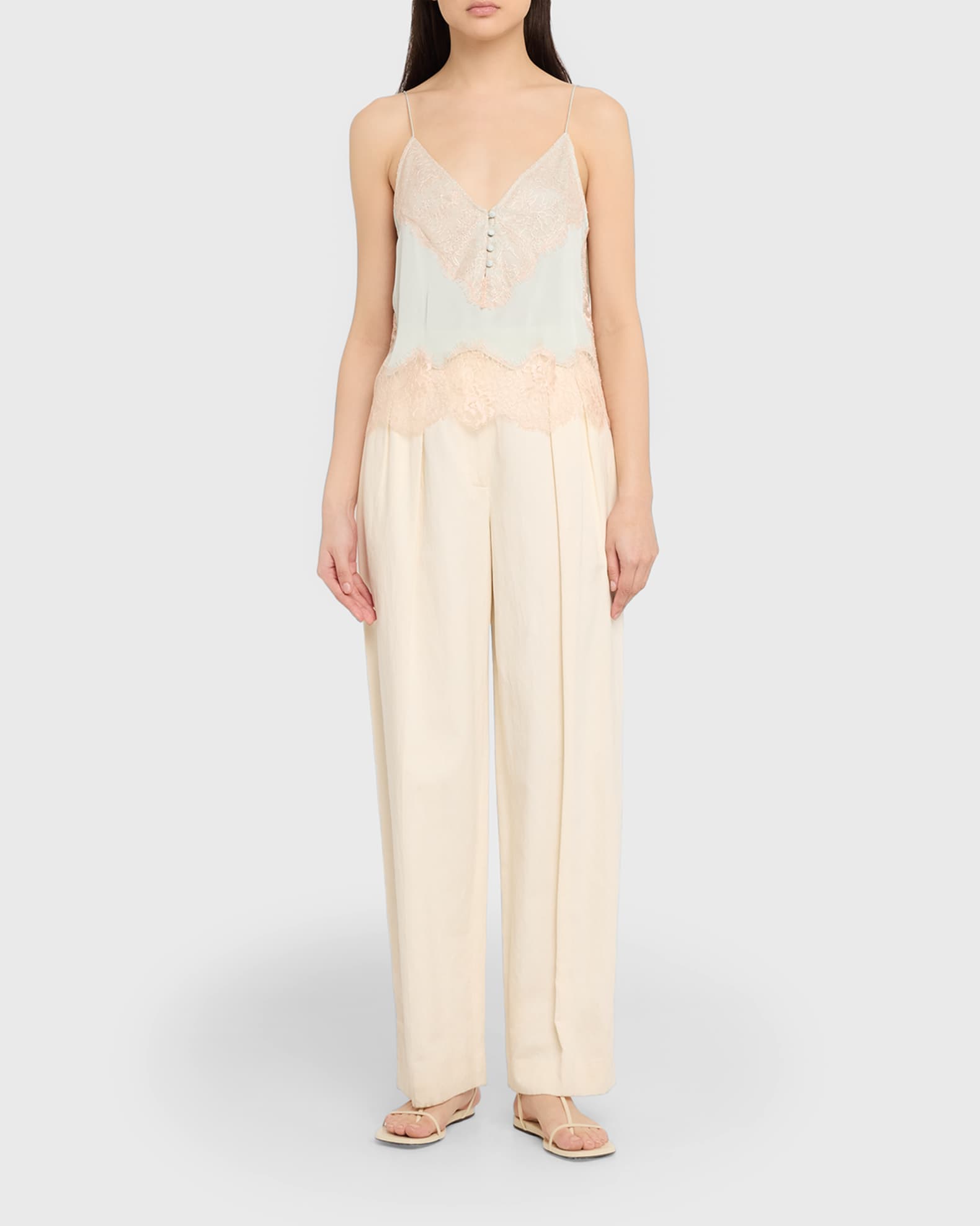 Ronny Kobo Suraiya Lace-Trim Cami Top | Neiman Marcus
