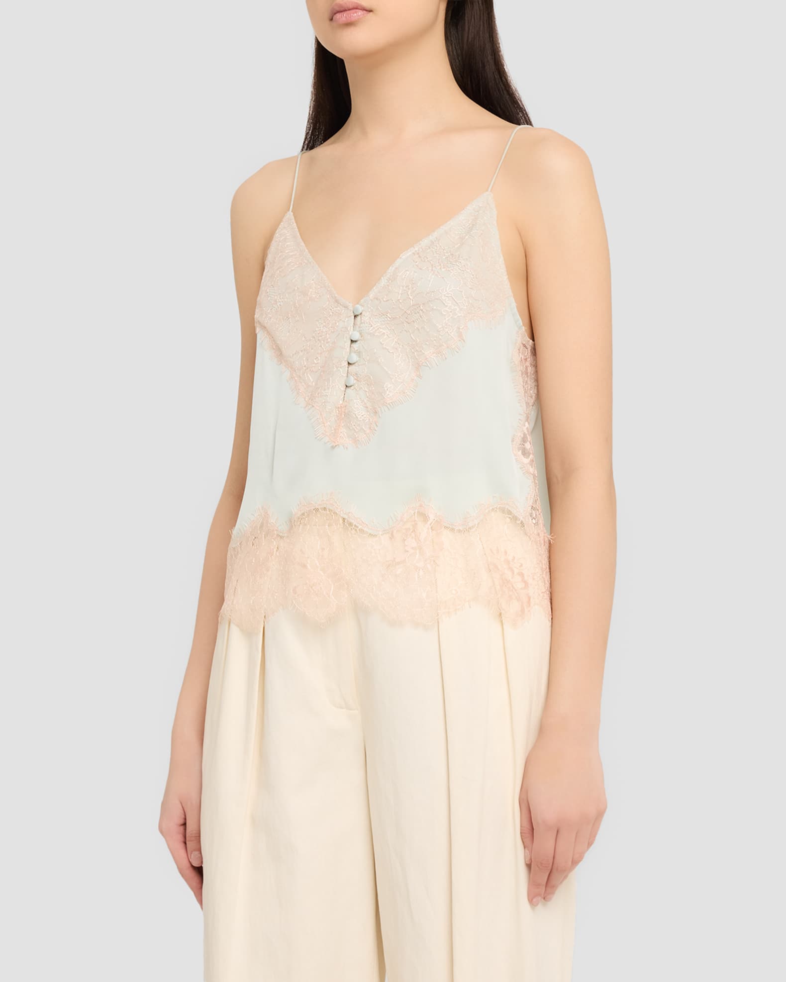 Ronny Kobo Suraiya Lace-Trim Cami Top | Neiman Marcus
