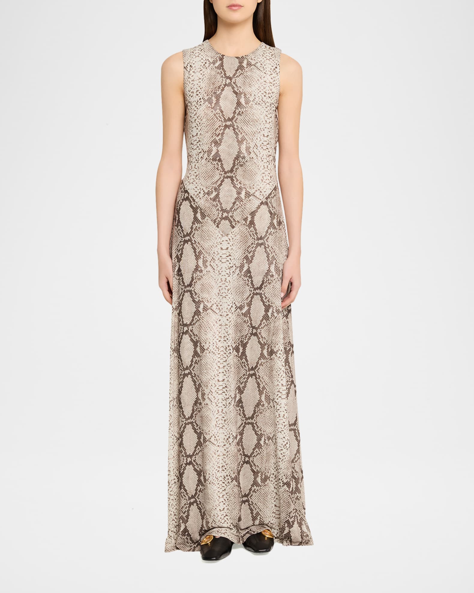Ronny Kobo Uzina Sleeveless Python-Print Maxi Dress | Neiman Marcus