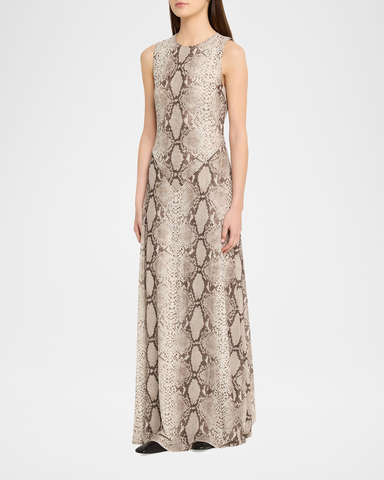 Ronny Kobo Uzina Sleeveless Python-Print Maxi Dress | Neiman Marcus