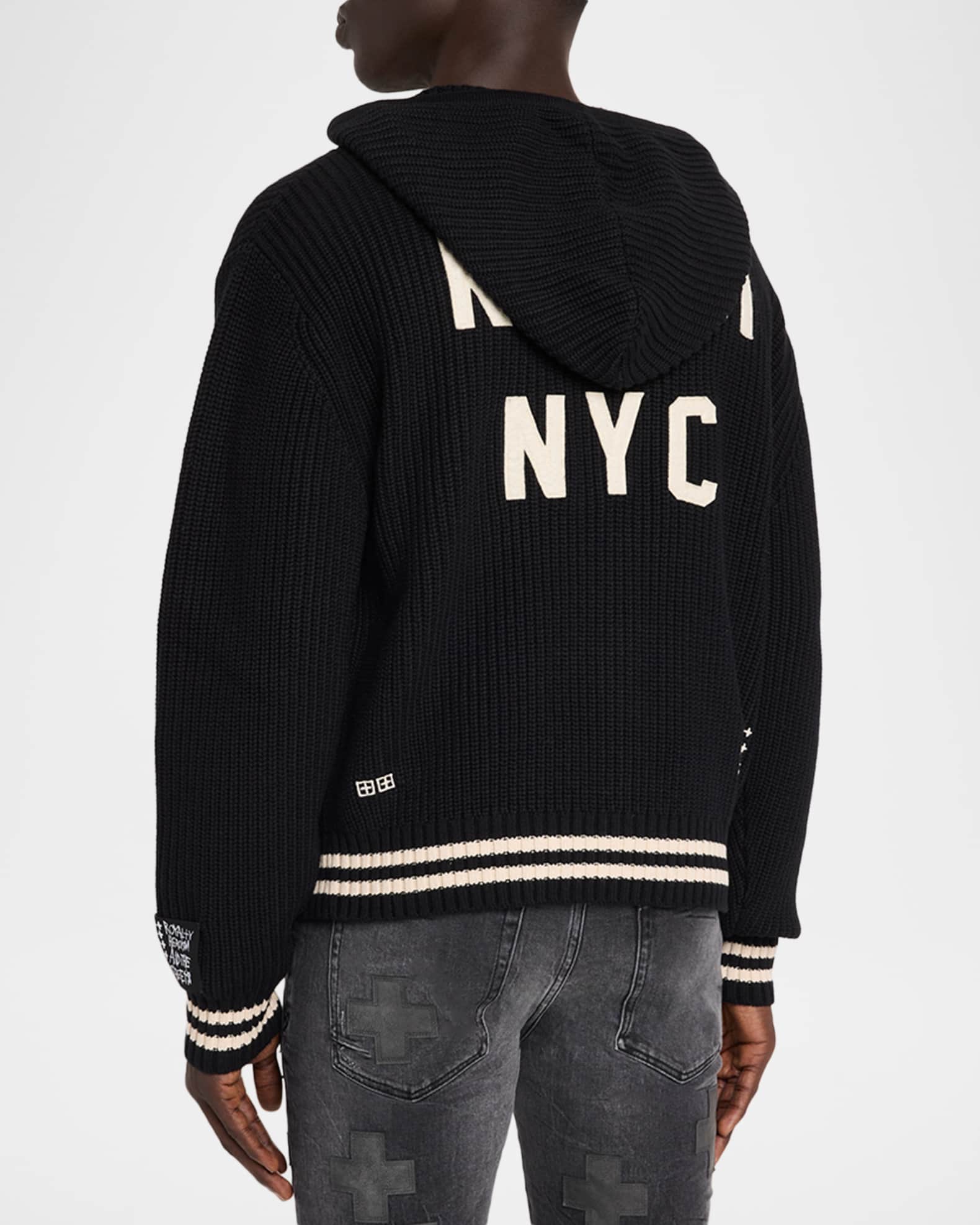 Ksubi Men's Boxer Full-Zip Wool and Cotton Knit Hoodie | Neiman Marcus