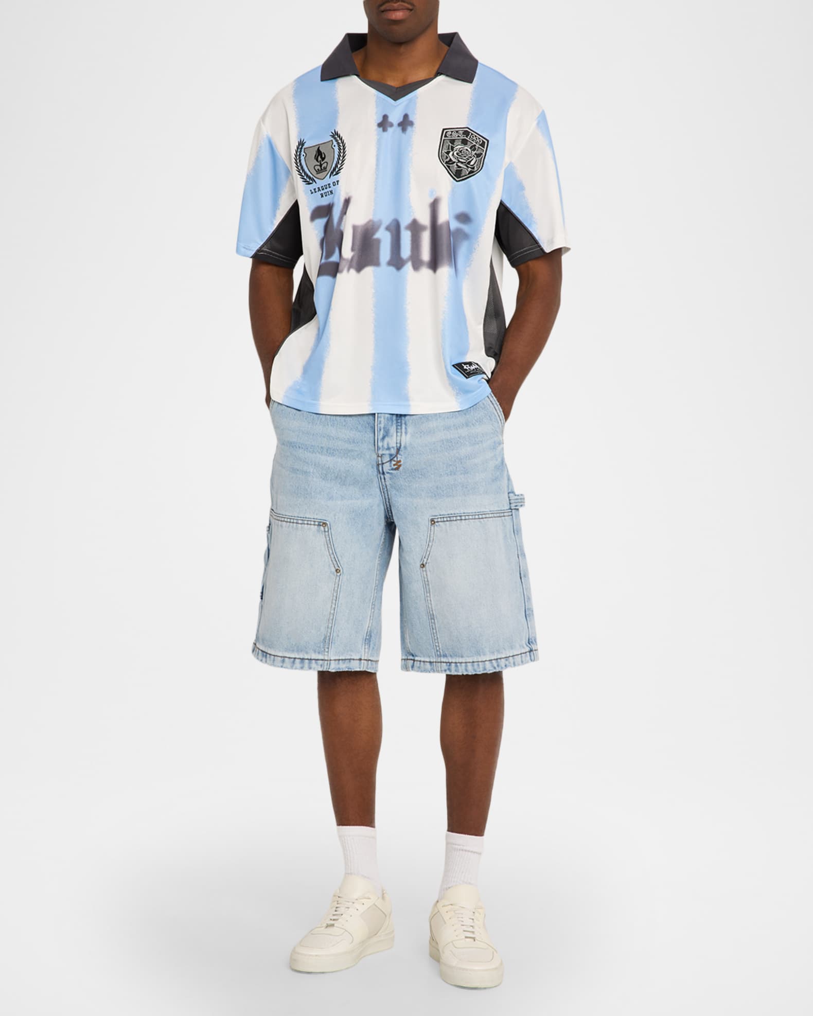 Ksubi Men's MAXX Operator Wide-Leg Denim Shorts | Neiman Marcus