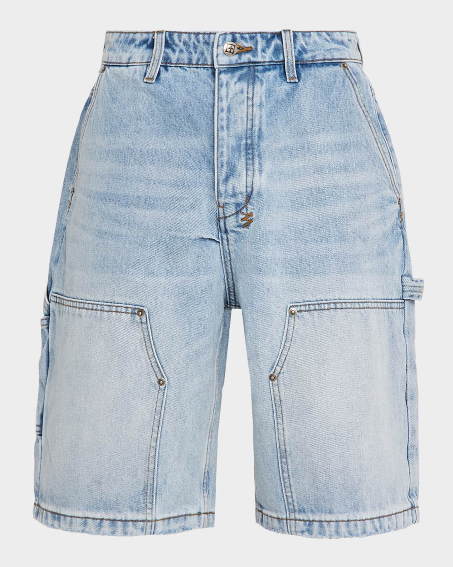 Ksubi Men's MAXX Operator Wide-Leg Denim Shorts | Neiman Marcus