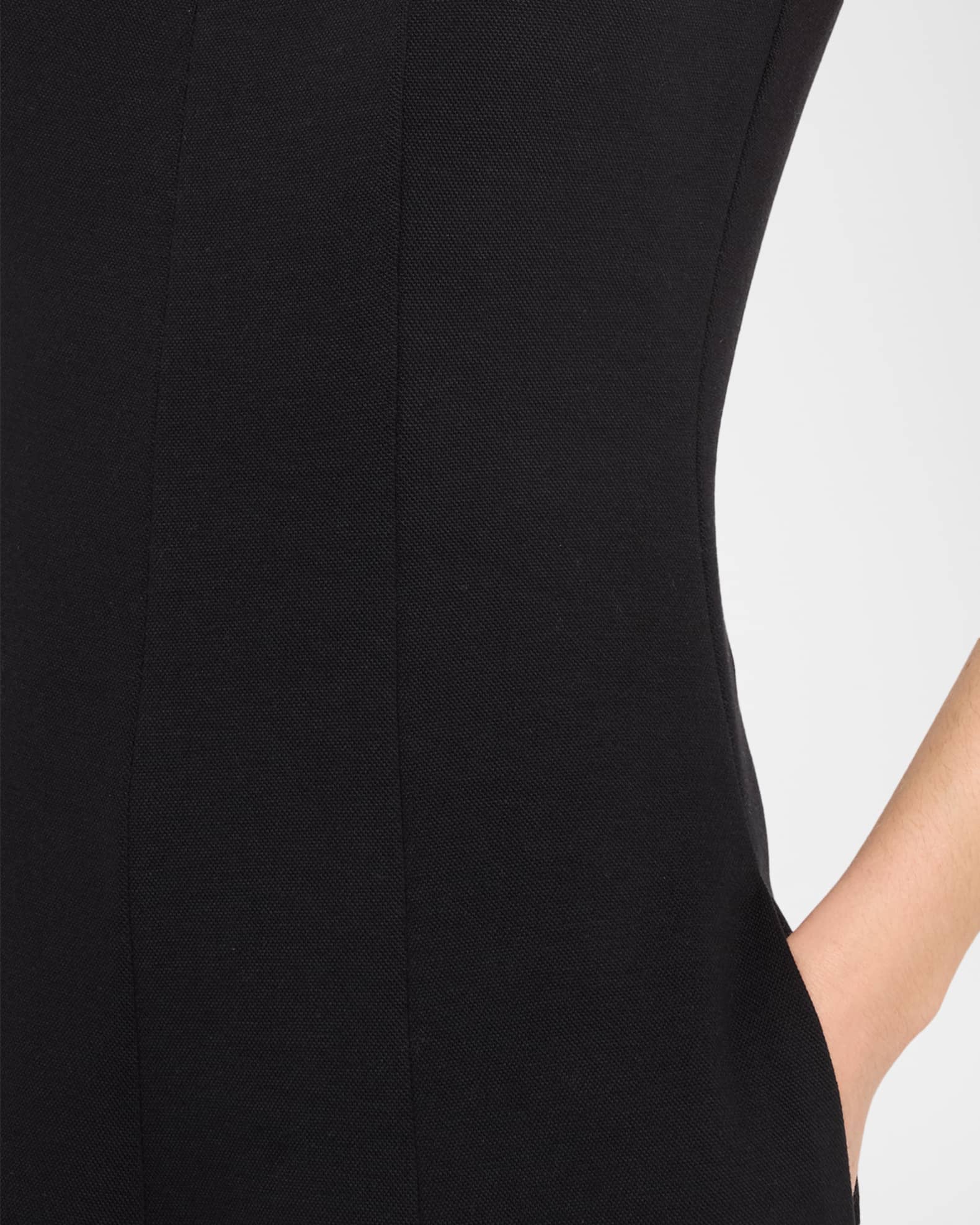 Vince Seamed Square-Neck Knit Midi Dress | Neiman Marcus