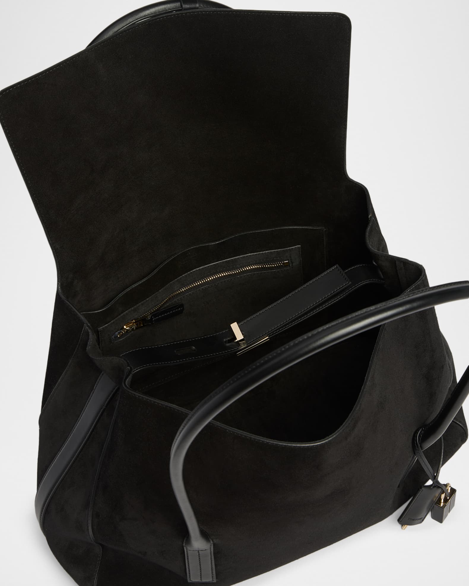 TOM FORD Eclipse Medium Suede & Leather Shoulder Bag | Neiman Marcus