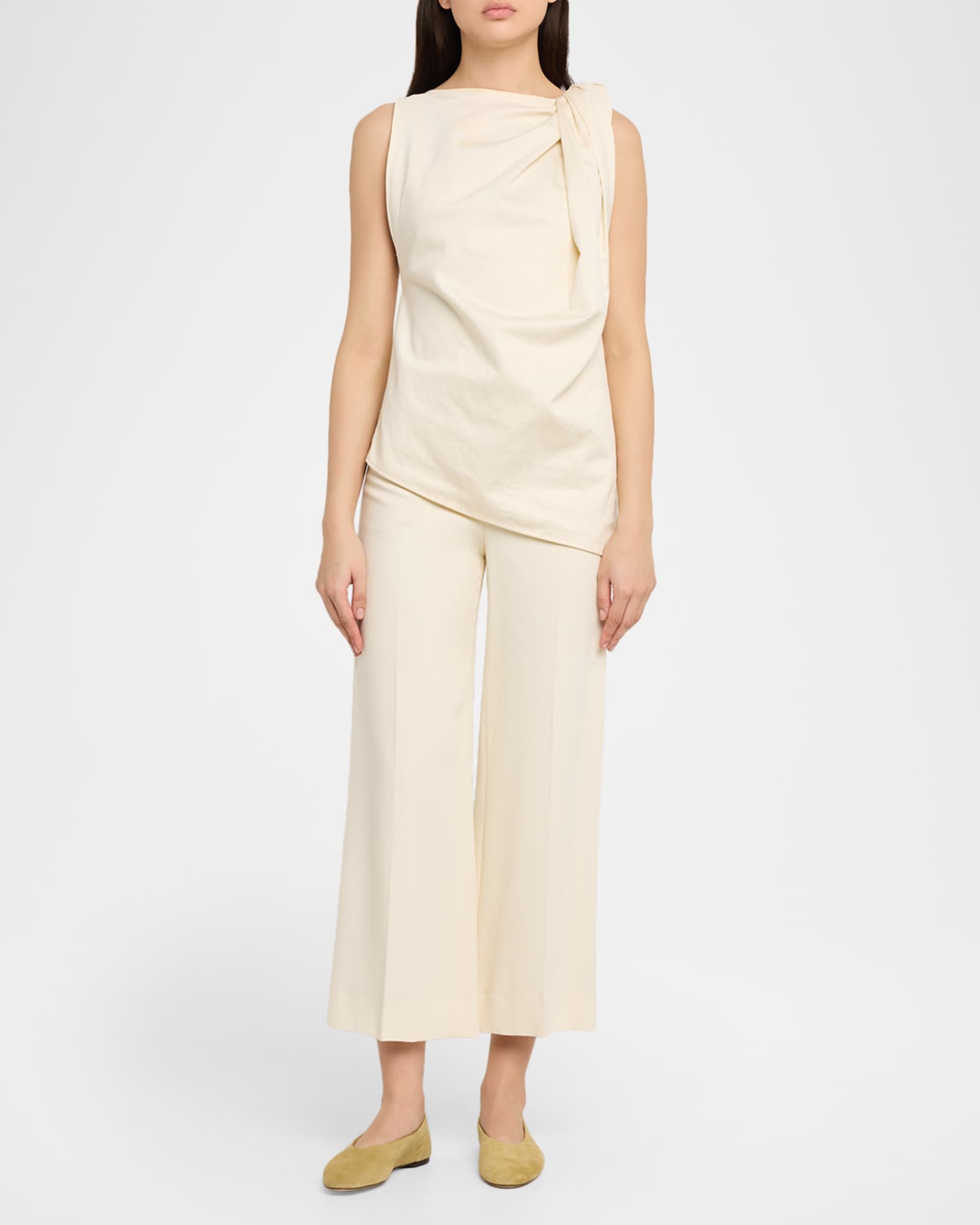 Toteme Slip Suede Ballerina Flats | Neiman Marcus
