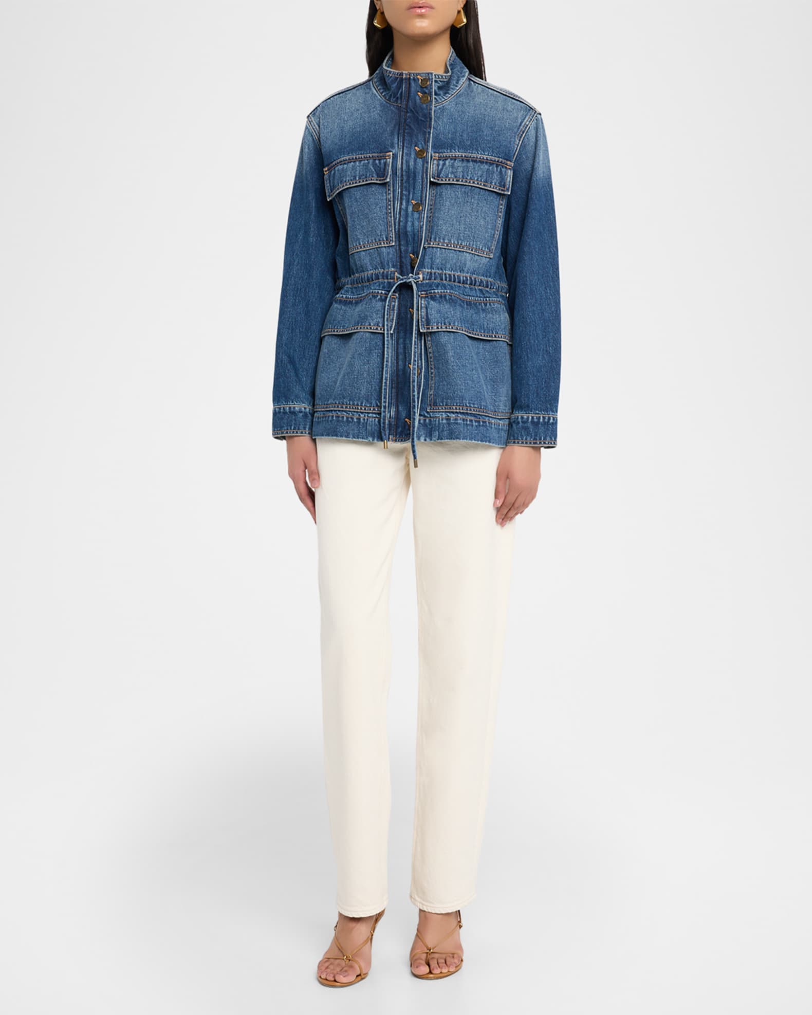 Veronica Beard Truman Denim Anorak Jacket | Neiman Marcus
