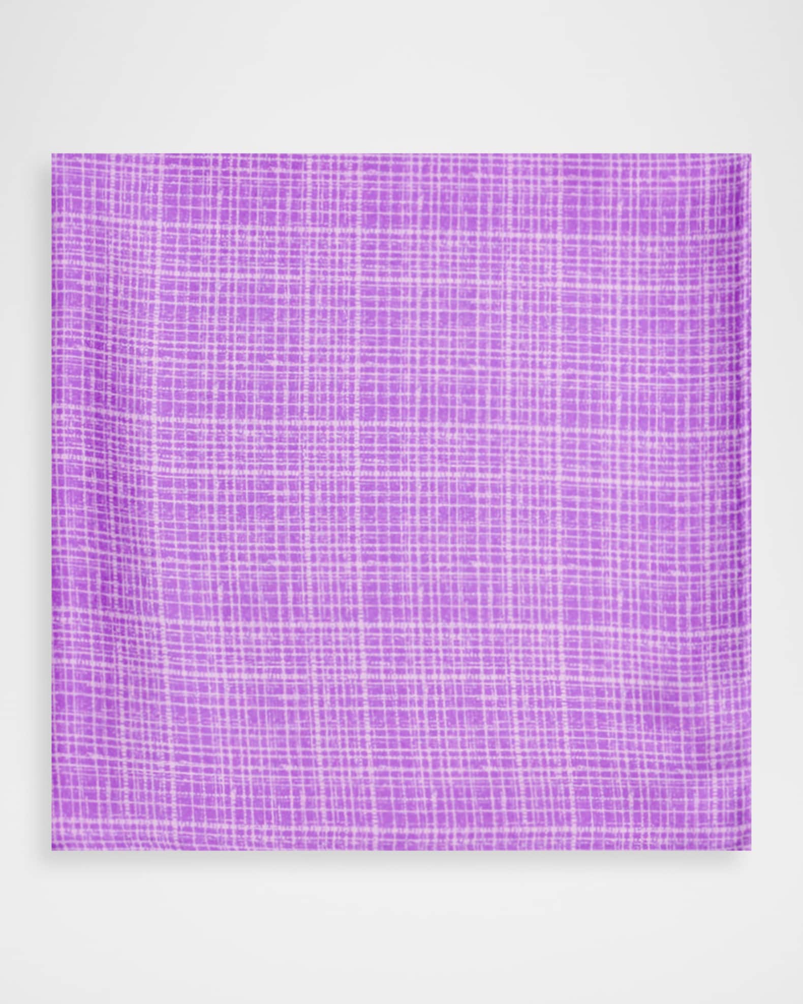 Stefano Ricci Men's Tonal Stripe-Print Silk Pocket Square | Neiman Marcus
