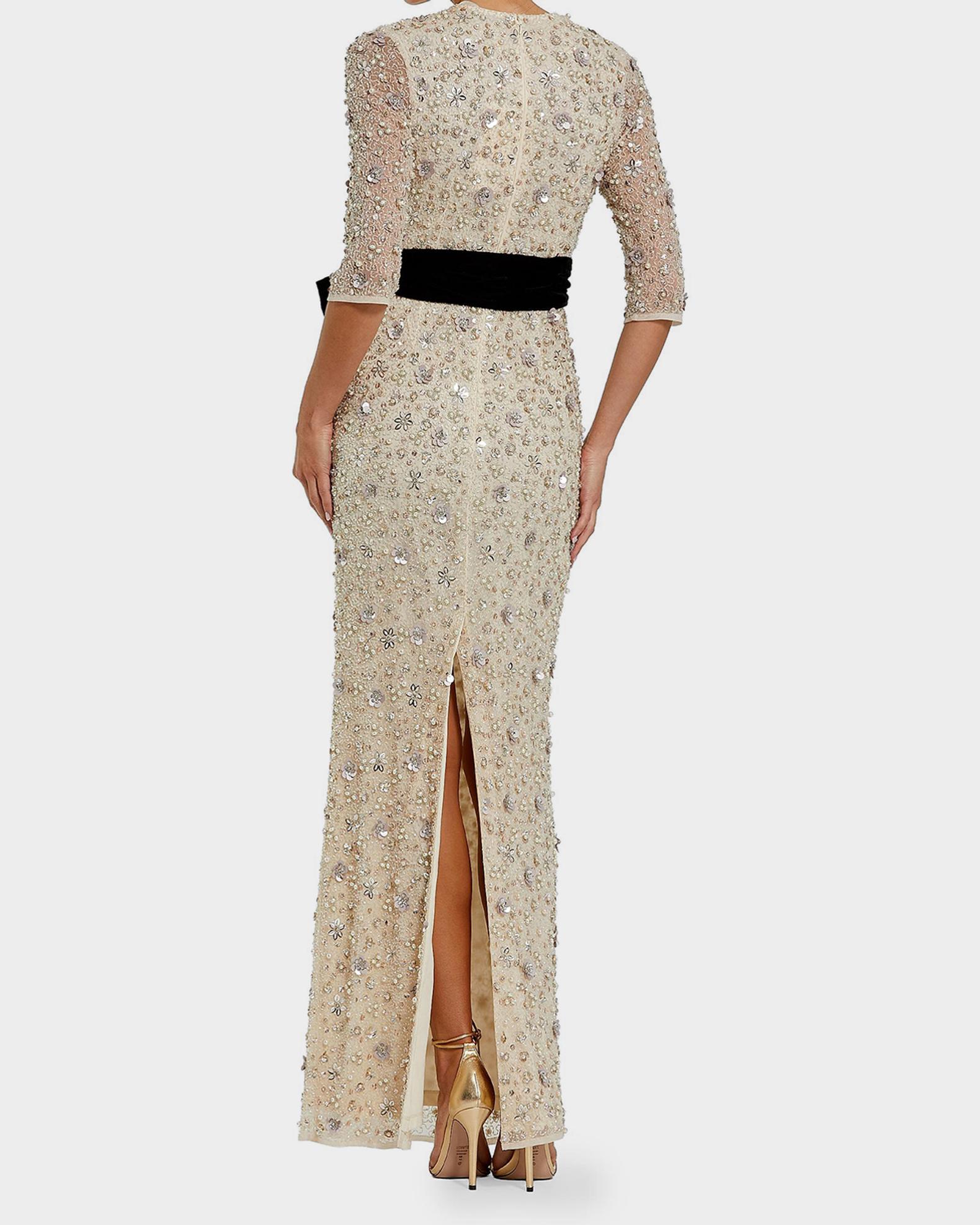 Mac Duggal Beaded Column Gown
