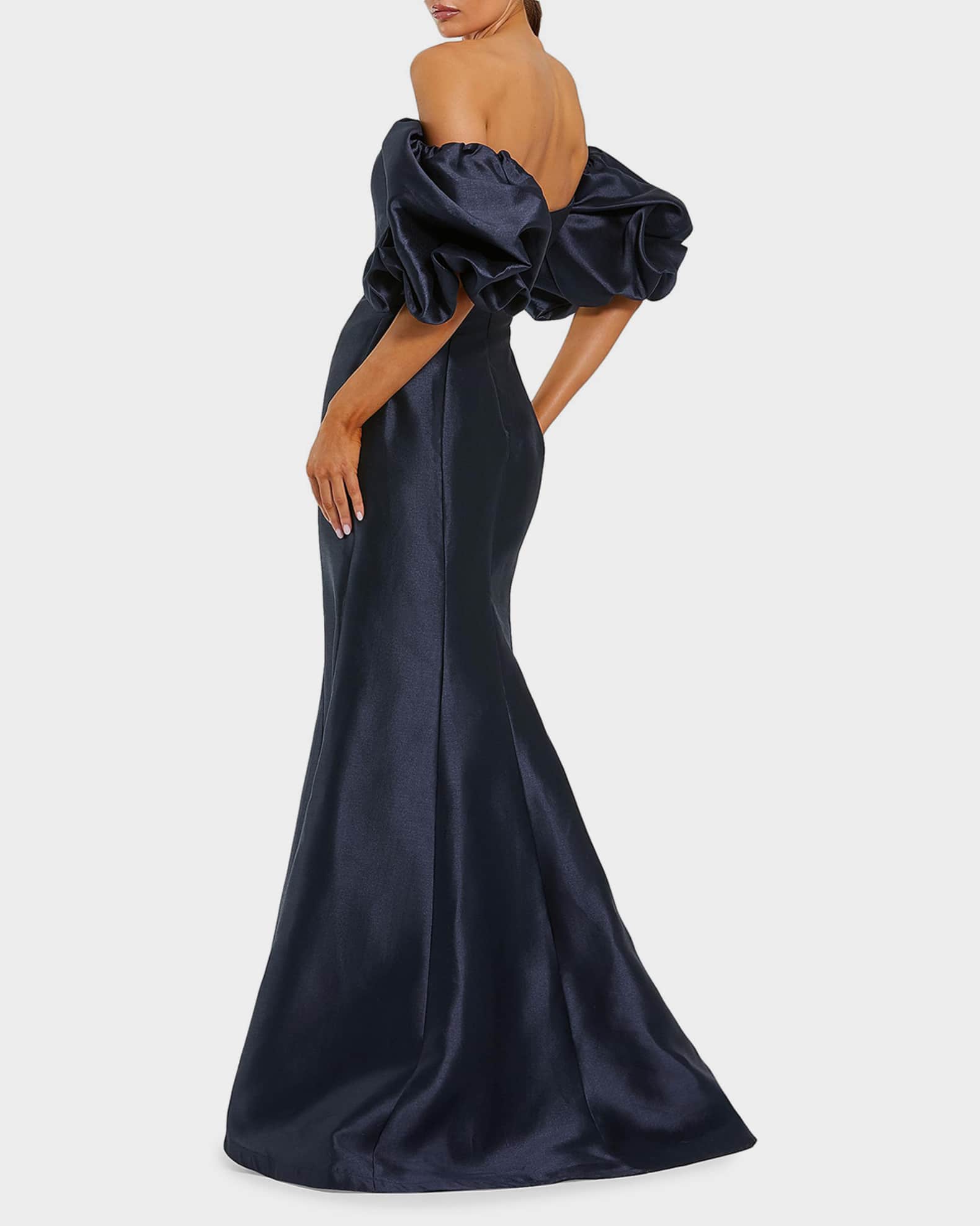 Mac Duggal Sweetheart Off-The-Shoulder Puff-Sleeve Gown | Neiman Marcus
