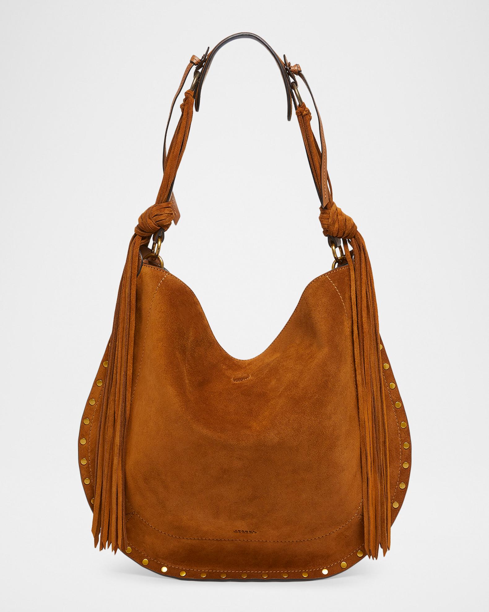 Isabel Marant Oskan Studded Suede Hobo Bag | Neiman Marcus