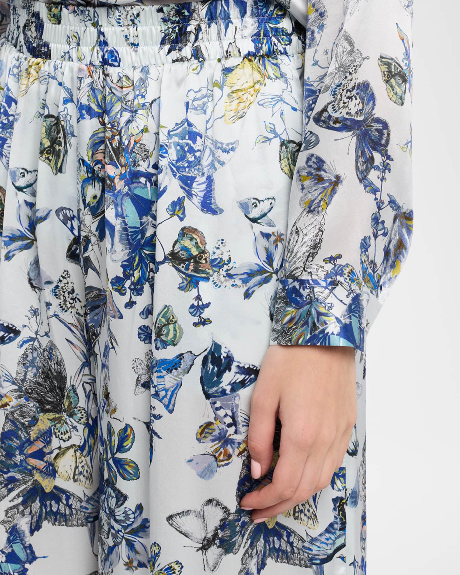 L'Agence Lillian Silk Wide-Leg Pants | Neiman Marcus