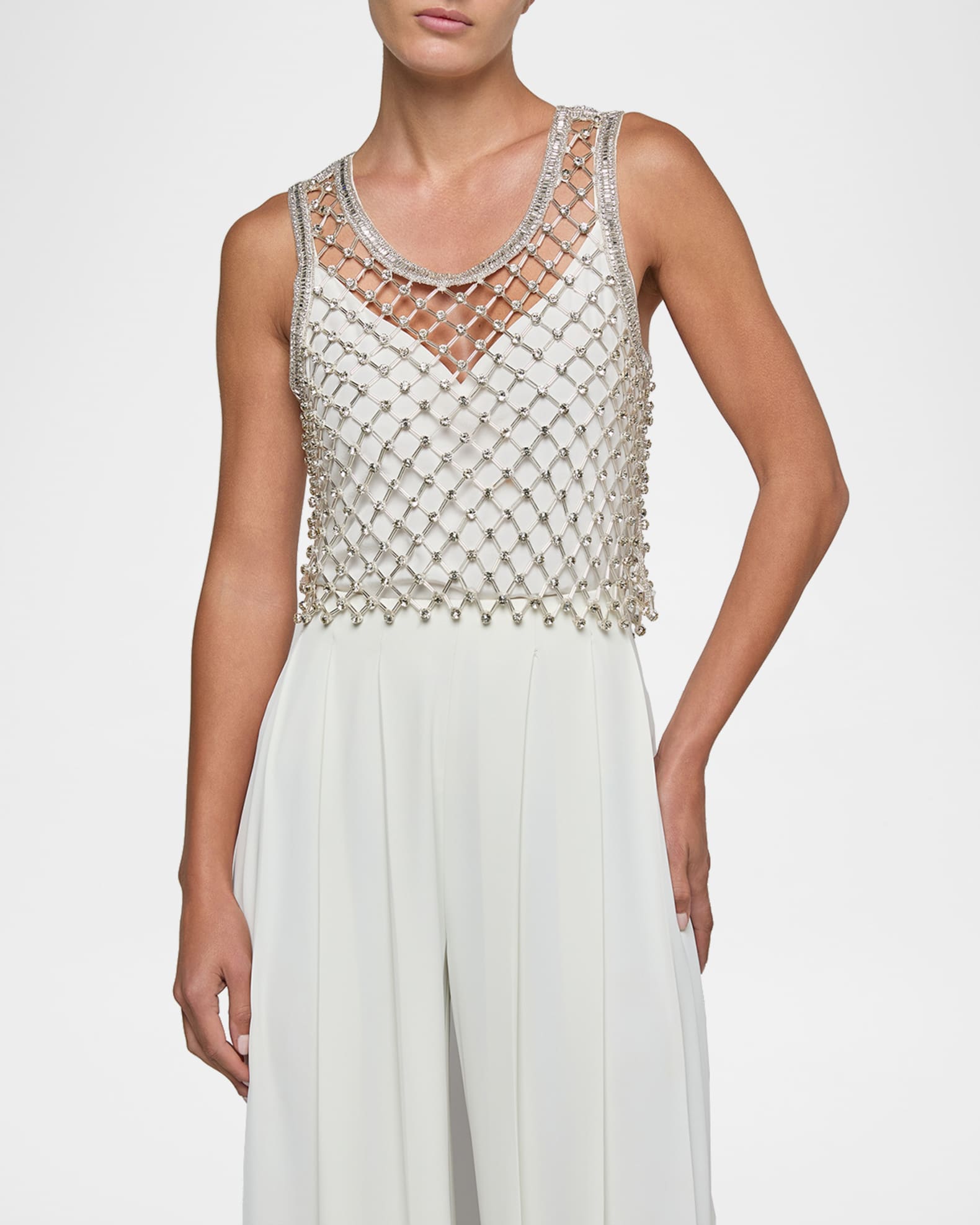 L'Agence Freia Crystal Tank Top | Neiman Marcus