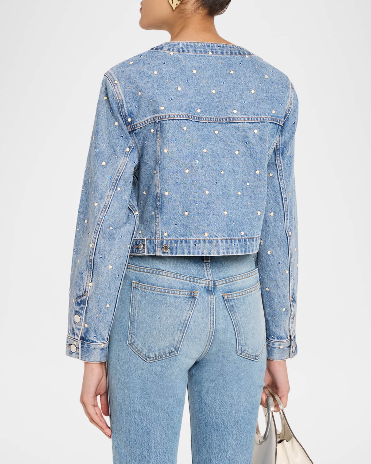 Veronica Beard Lowry Embellished Denim Jacket | Neiman Marcus