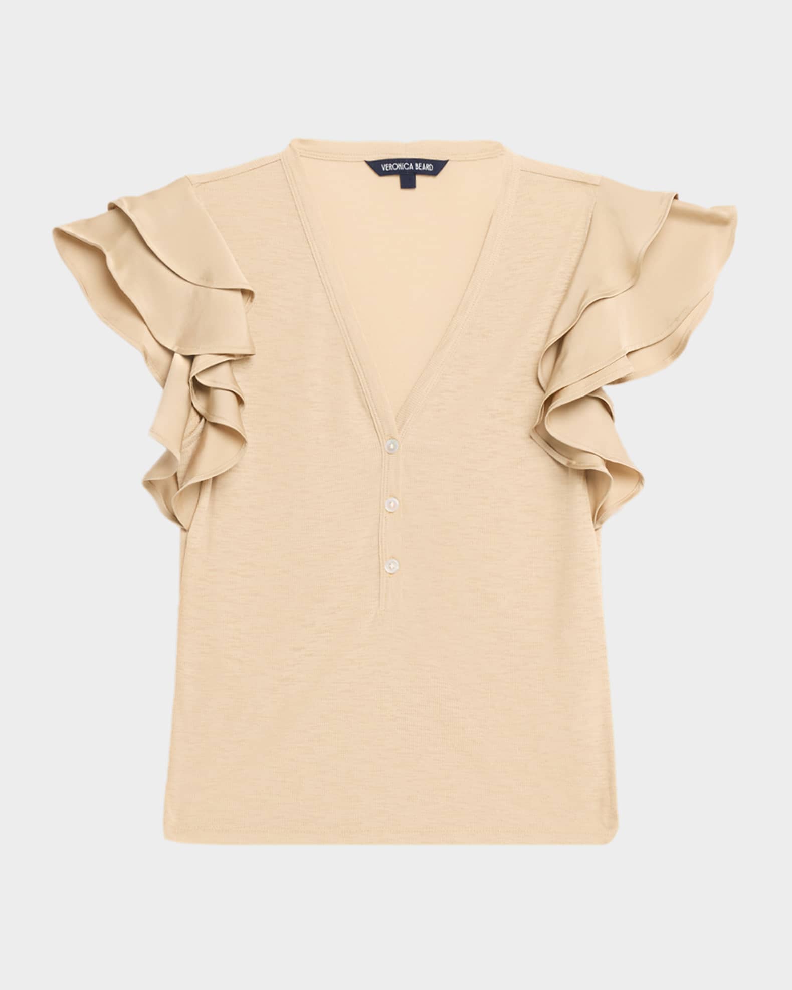 Veronica Beard Aphrodite Flutter-Sleeve Top | Neiman Marcus