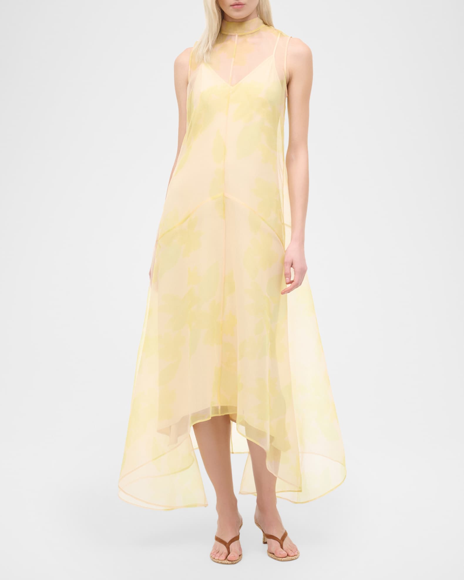 STAUD Auden Organza High-Low Dress | Neiman Marcus
