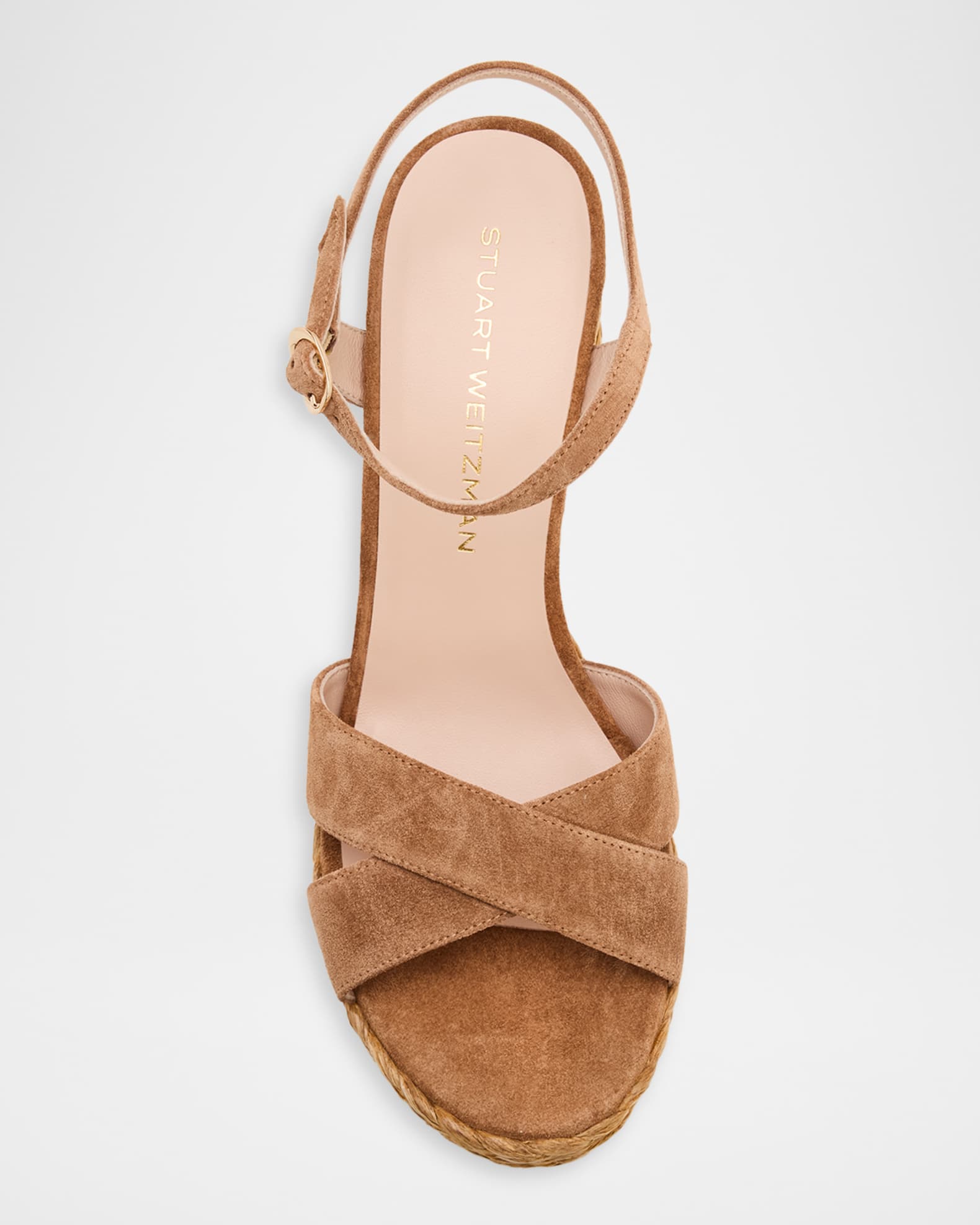 Stuart Weitzman 80mm Dayna Suede Espadrille Platform Sandals | Neiman ...
